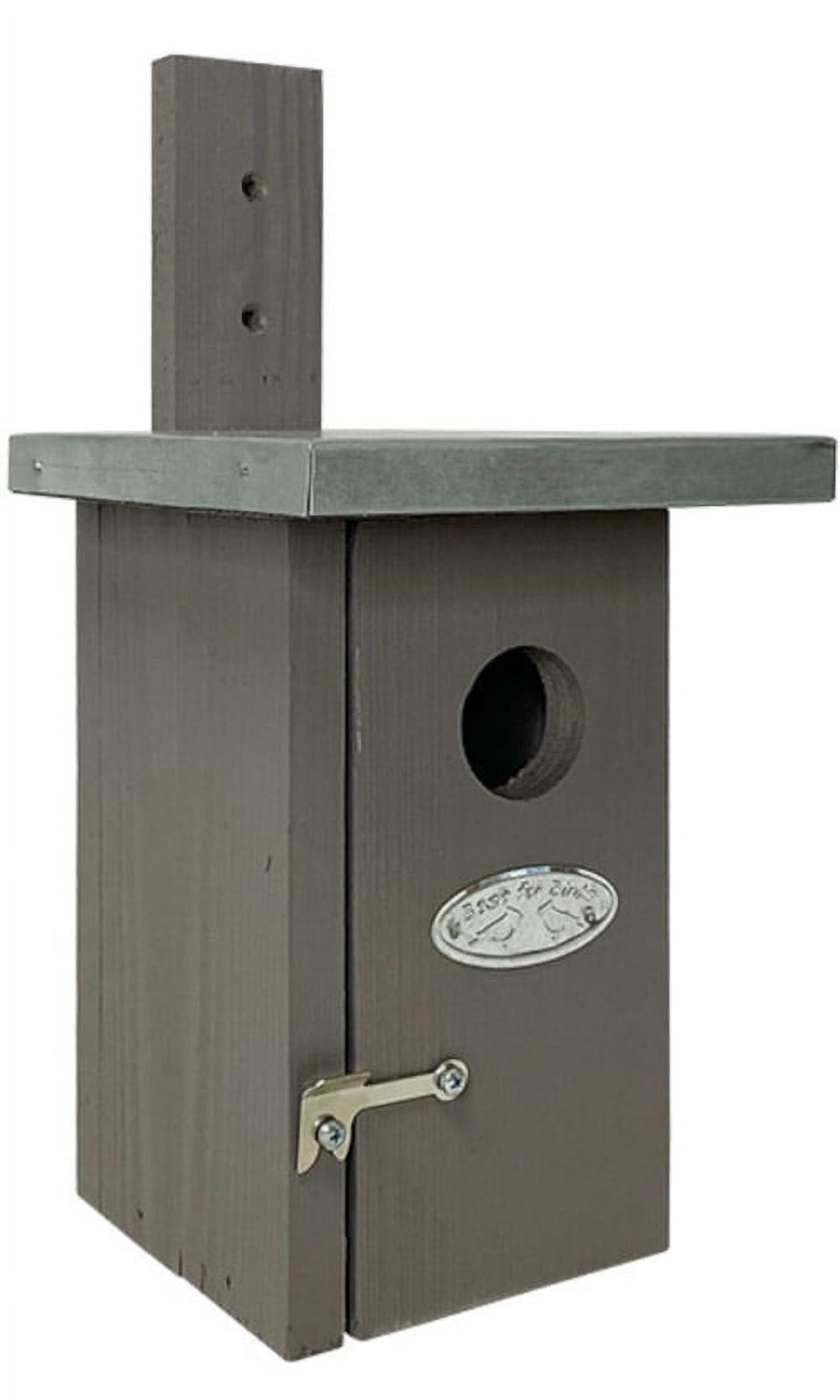 Gray Wren Nest Box with Metal Roof for Outdoors, Garden, Backyards ...