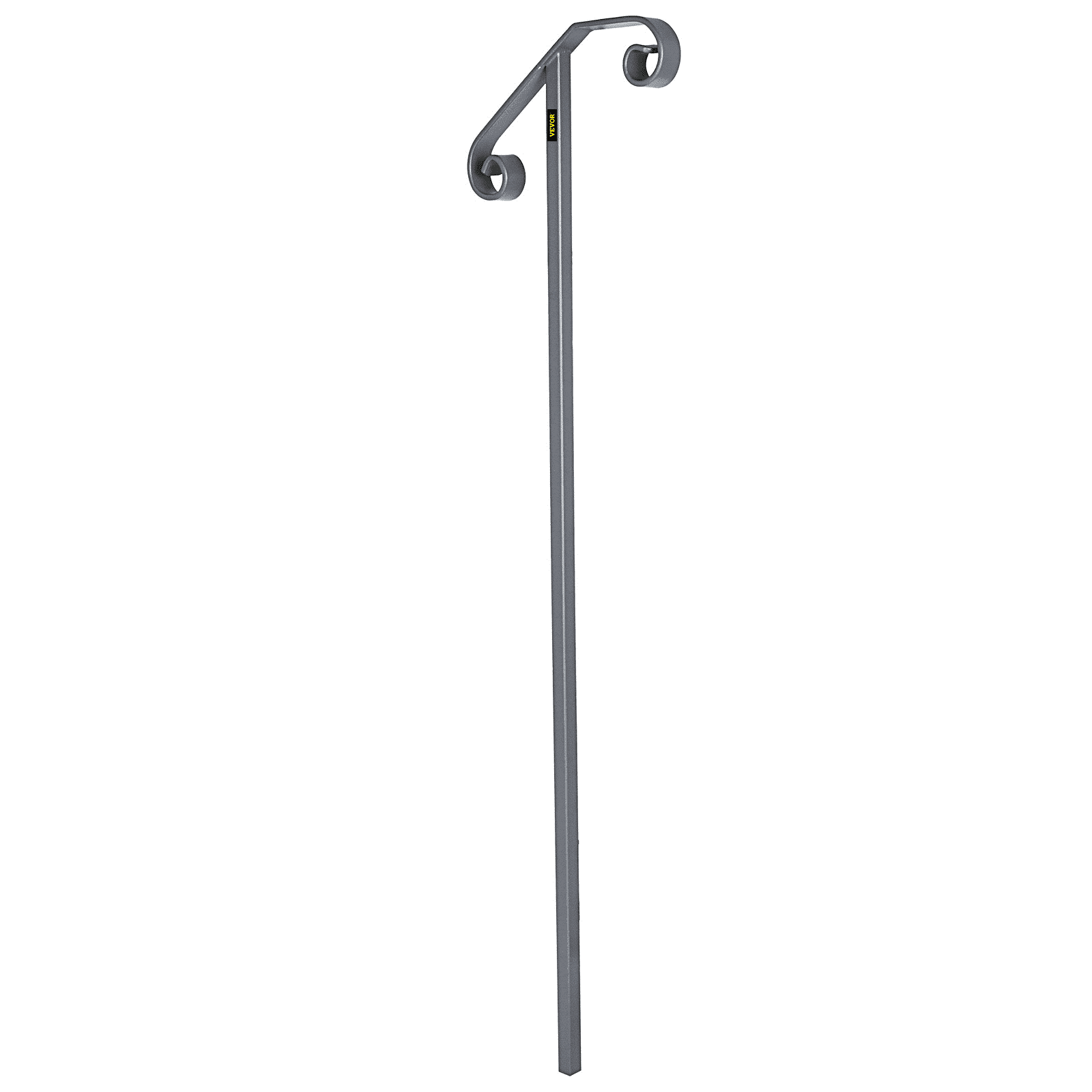 Gray Wrought Iron Single Post Handrail - Step Grab Rail Support for 1 ...