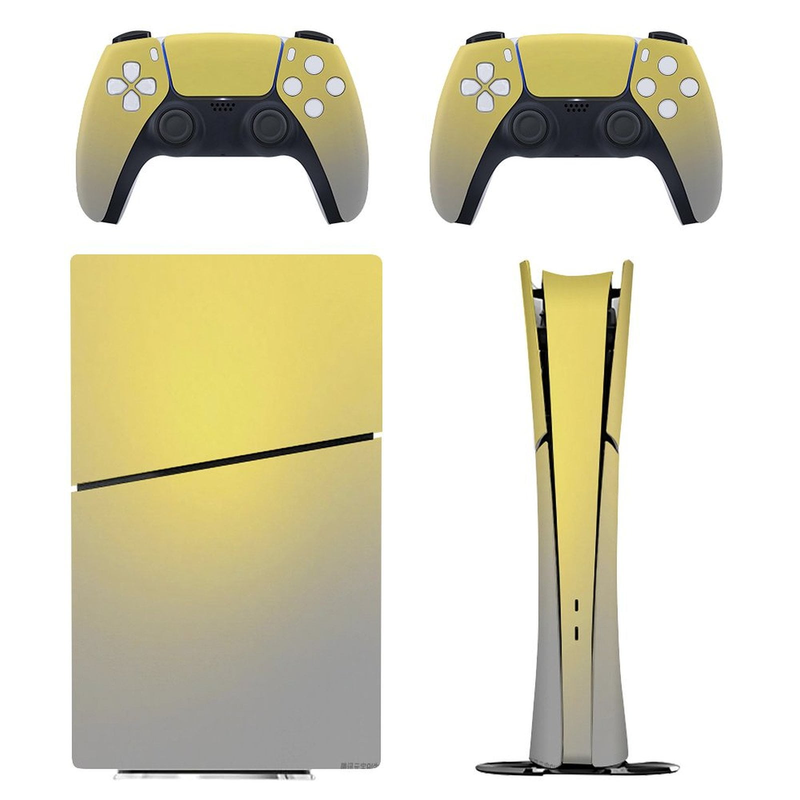 Gray Yellow Gradient PS5/PS5 Slim Digital Disc Skin Sticker For Console ...
