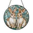 Gray and Brown Rabbits Stained Glass Suncatcher – Window Decor ...