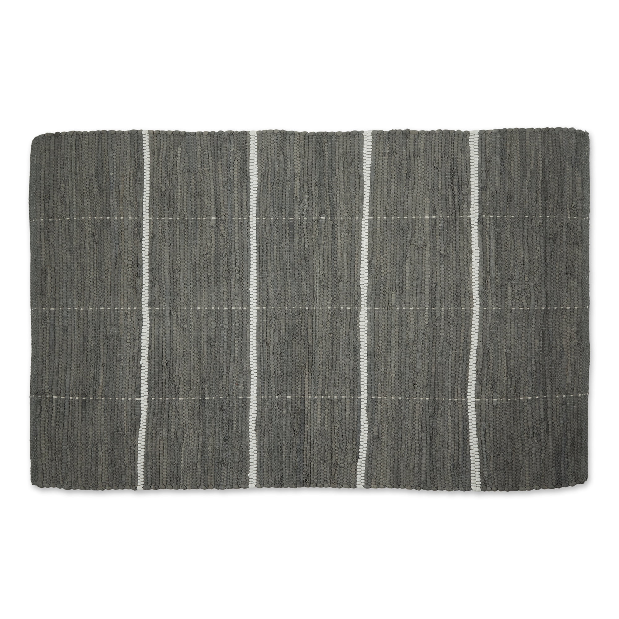 Gray and Cream Farmhouse Check Rug 26x40 inches - Walmart.com