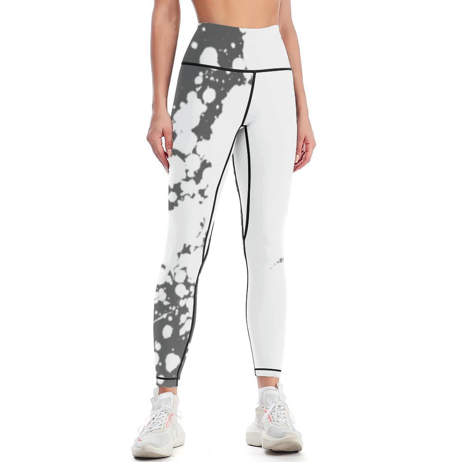 Gray and White Paint Splatter Leggings flared jogging pants Jogger ...