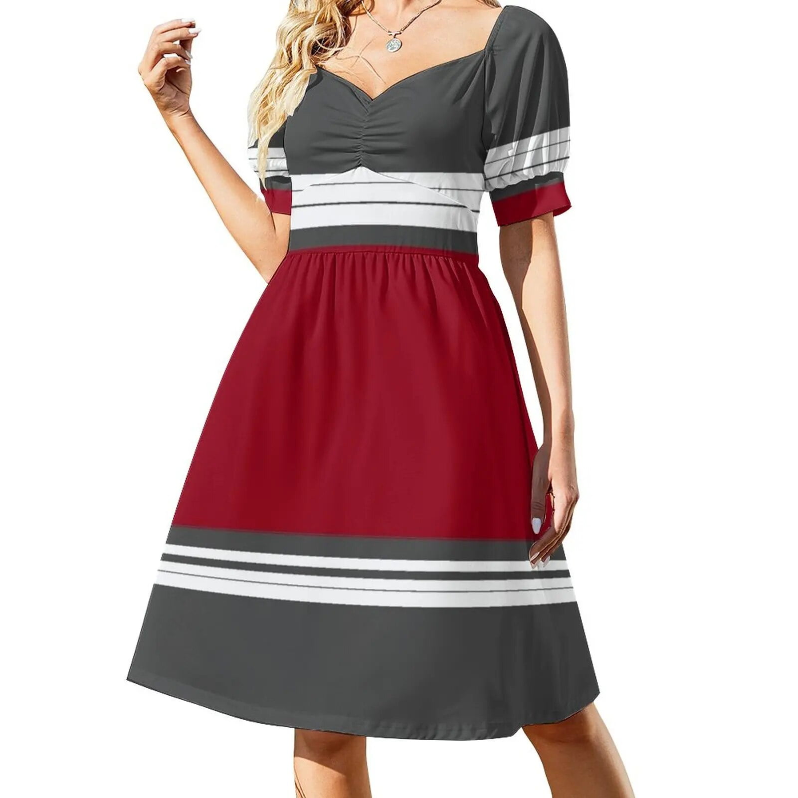 Gray and red stripes Dress clothing women summer 2024 prom clothes ...