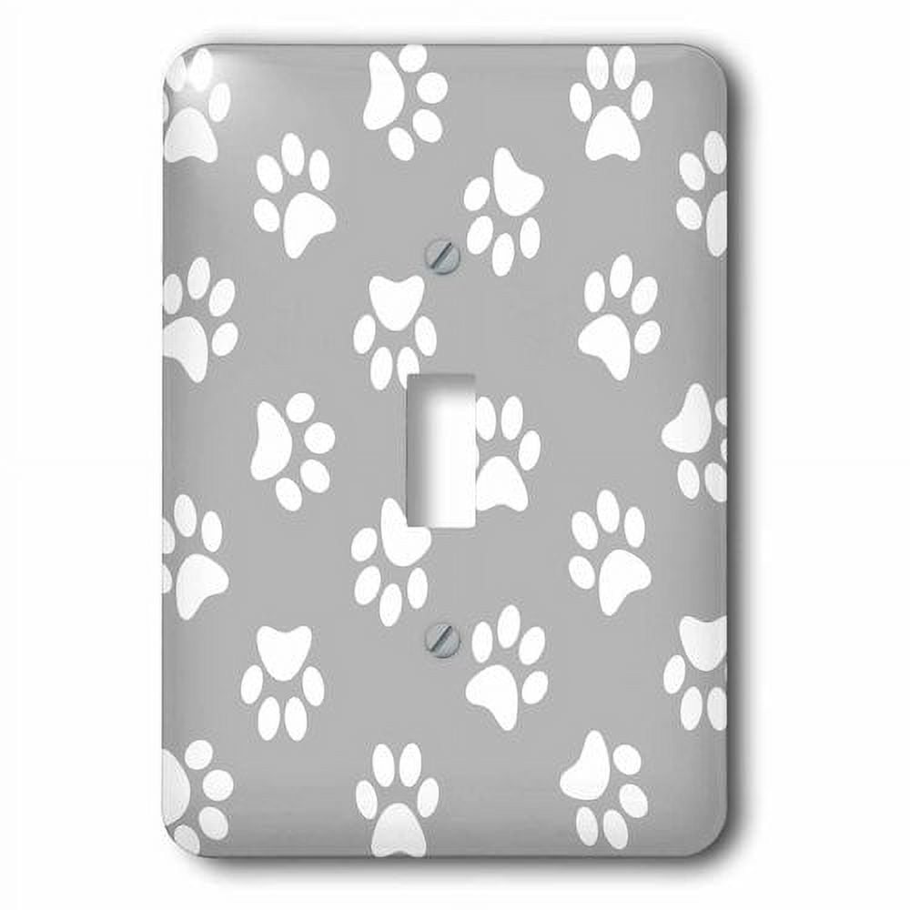 Gray and white Paw print pattern - grey pawprints - cute cartoon animal ...