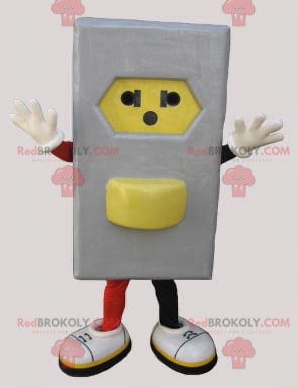 Gray and yellow electrical outlet REDBROKOLY mascot - Walmart.com