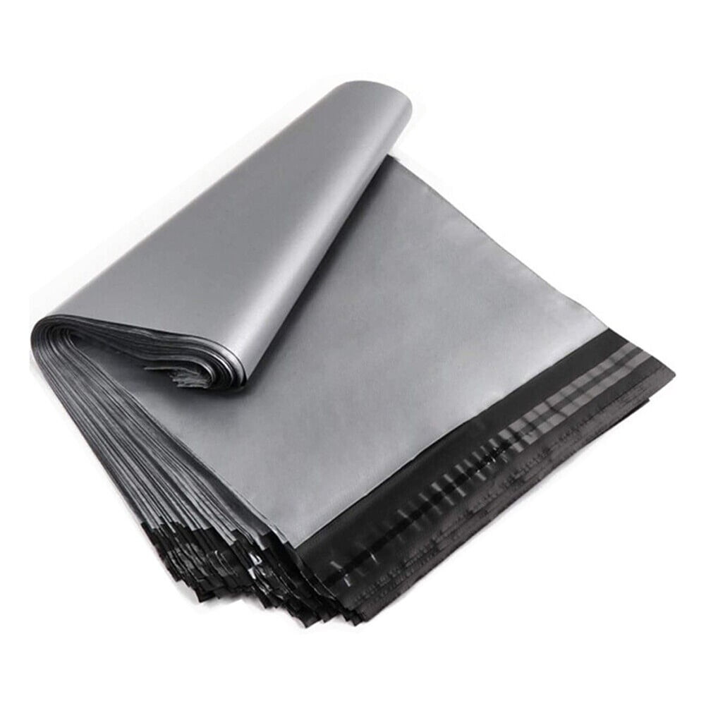 Gray mailing bag mixed size polyethylene self-sealing plastic post ...