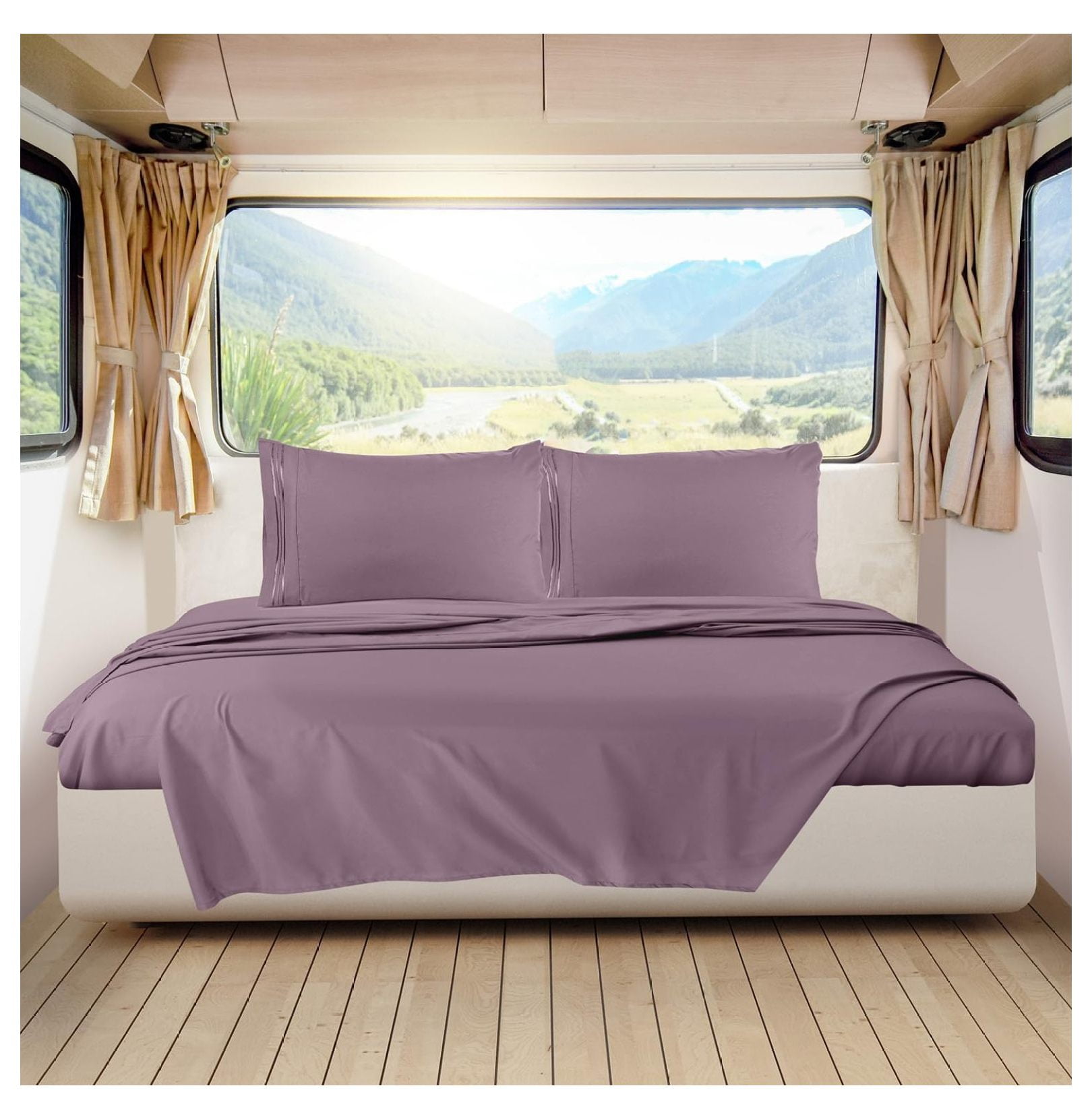 Grayish Purple RV Queen Sheets – Super Soft RV Short Queen Sheets for ...