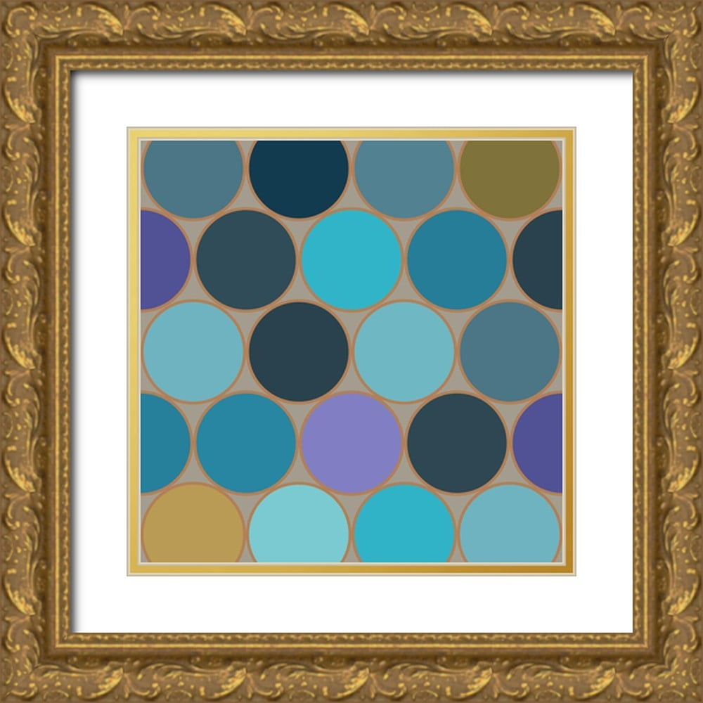 Grayscale 12x12 Gold Ornate Wood Framed with Double Matting Museum Art ...
