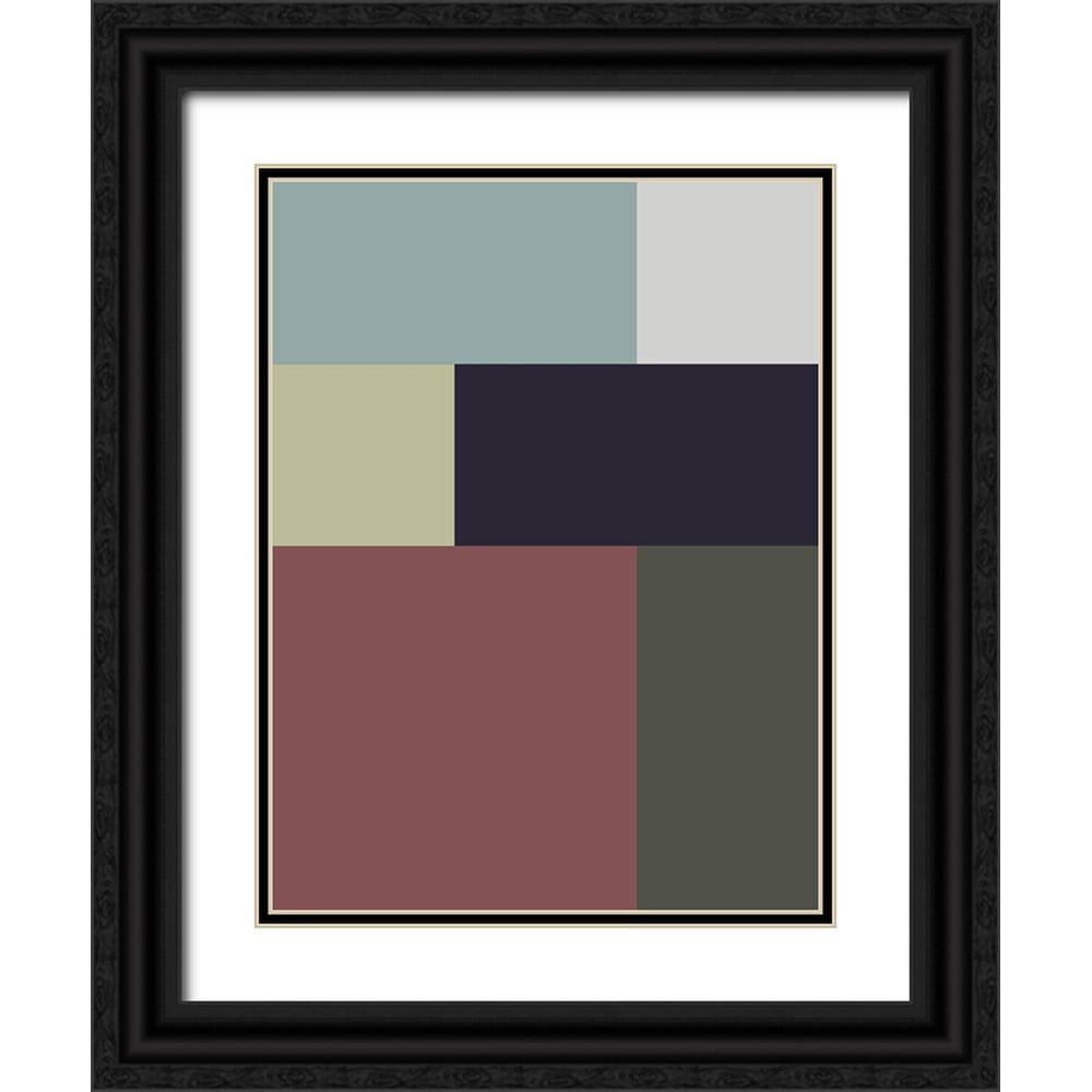 Grayscale 12x14 Black Ornate Wood Framed with Double Matting Museum Art ...