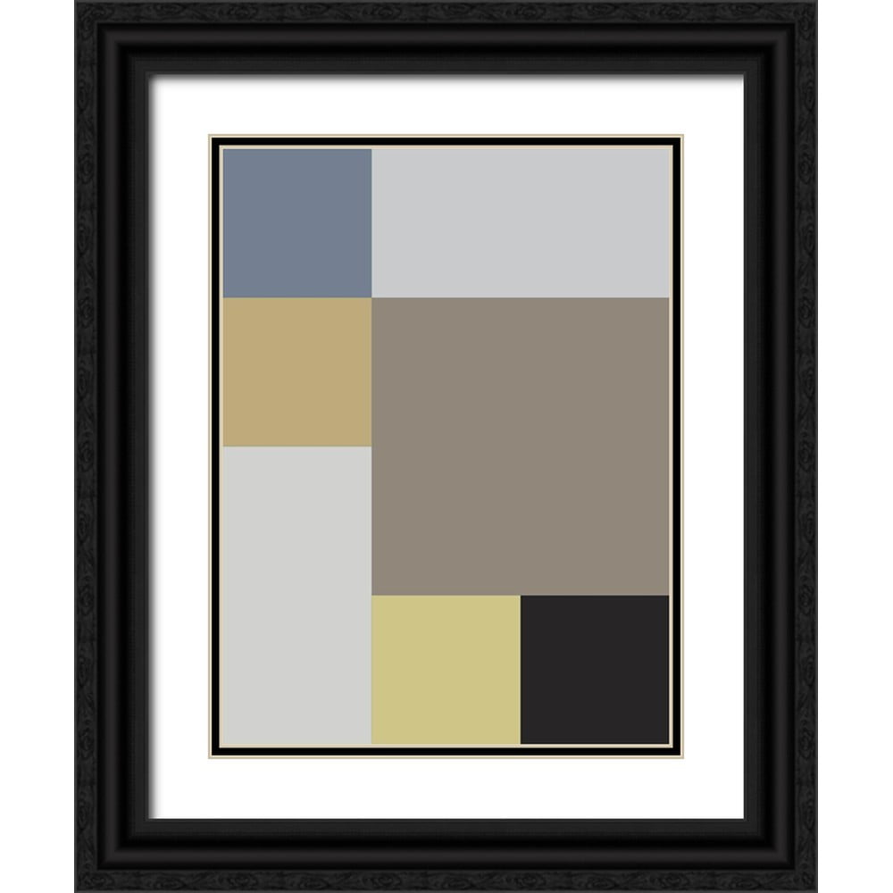 Grayscale 12x14 Black Ornate Wood Framed with Double Matting Museum Art ...