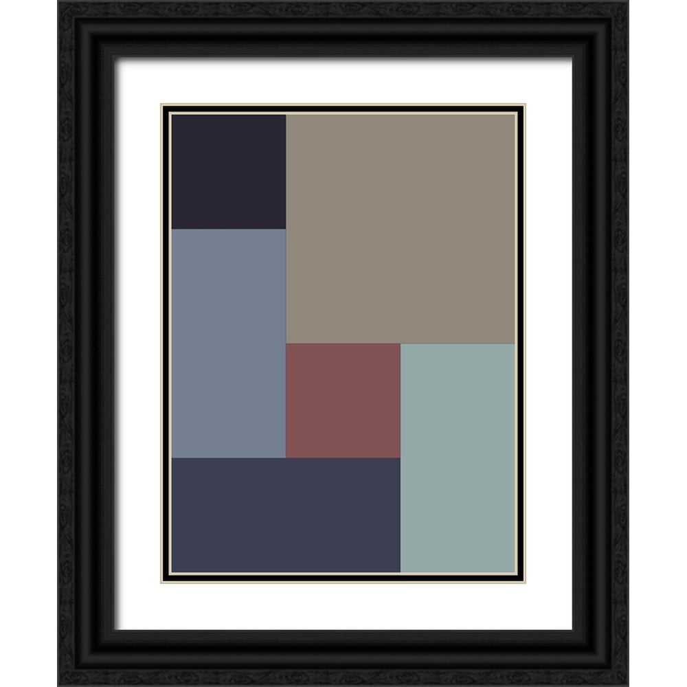 Grayscale 12x14 Black Ornate Wood Framed with Double Matting Museum Art ...