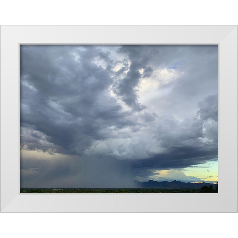 Grayscale 14x12 White Modern Wood Framed Museum Art Print Titled - Rain ...
