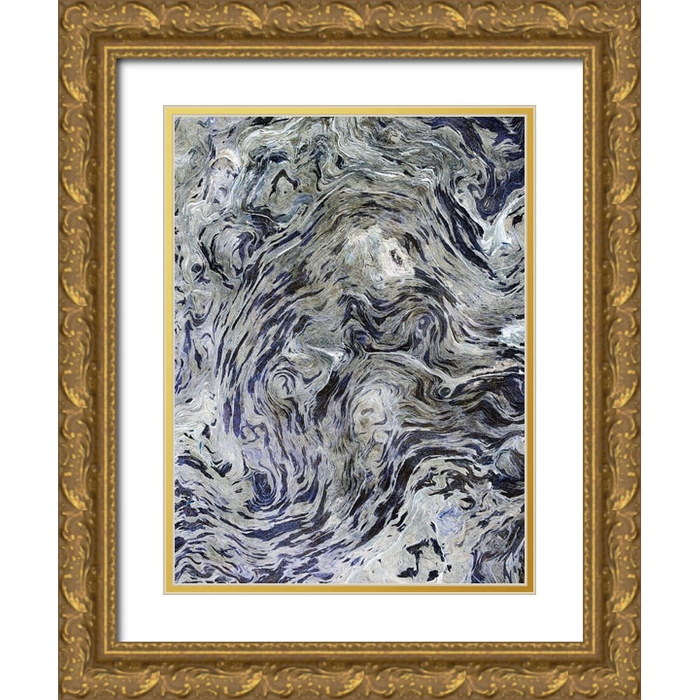 Grayscale 19x24 Gold Ornate Wood Framed with Double Matting Museum Art ...