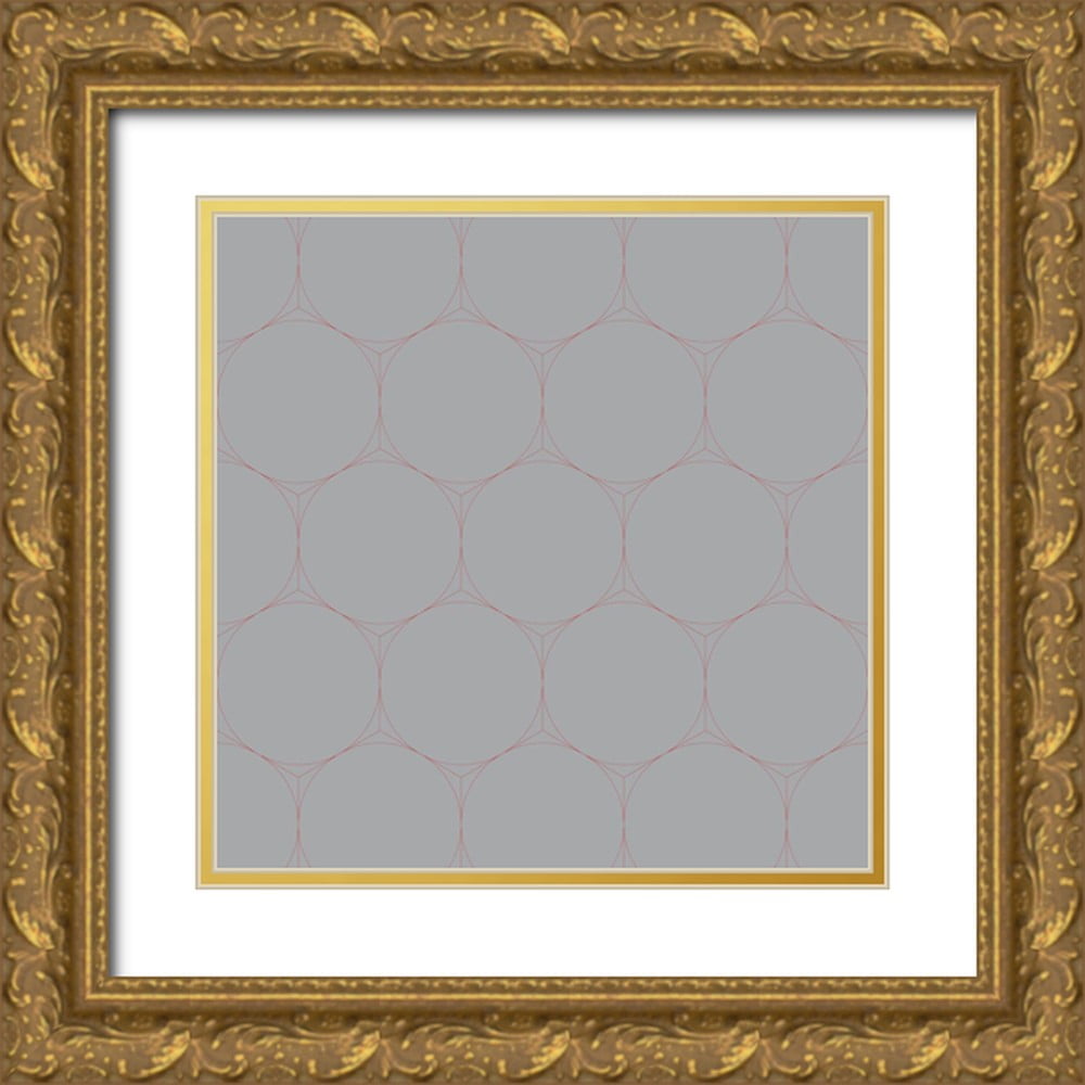 Grayscale 26x26 Gold Ornate Wood Framed with Double Matting Museum Art ...