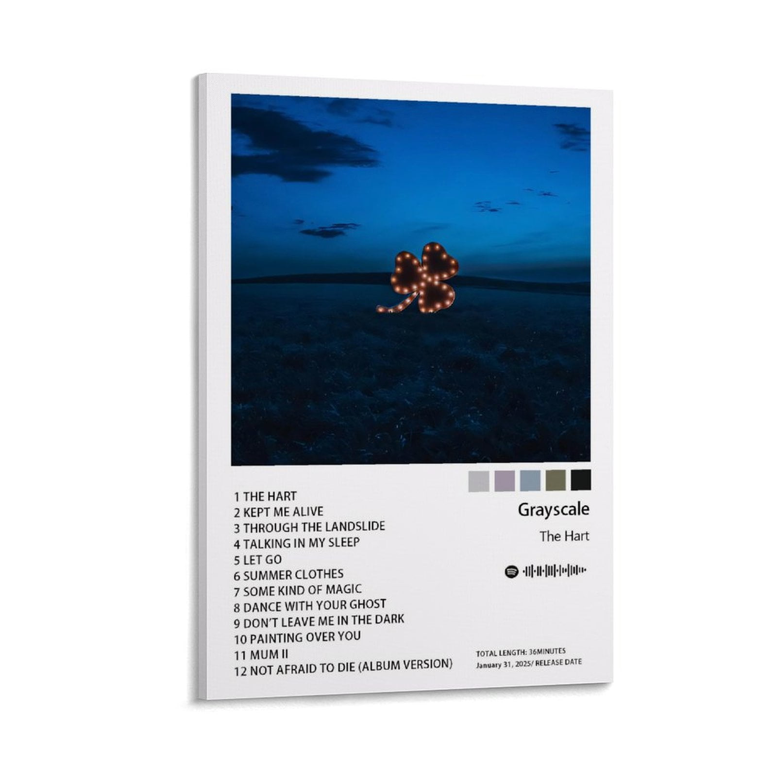 Grayscale The Hart Album Cover Poster Canvas Wall Art Painting Living ...