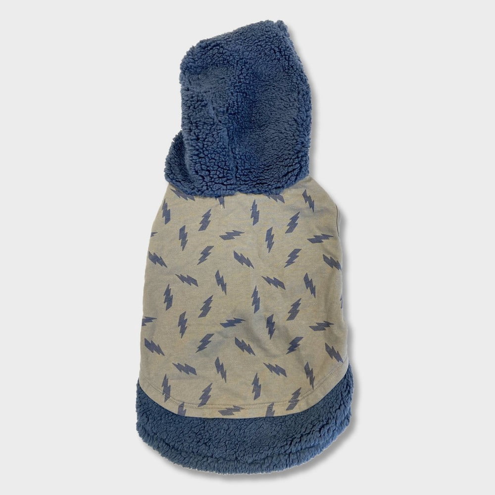 Grayson Pup Lightning Bolts Layered Dog Hoodie - Gray - S - Walmart.com