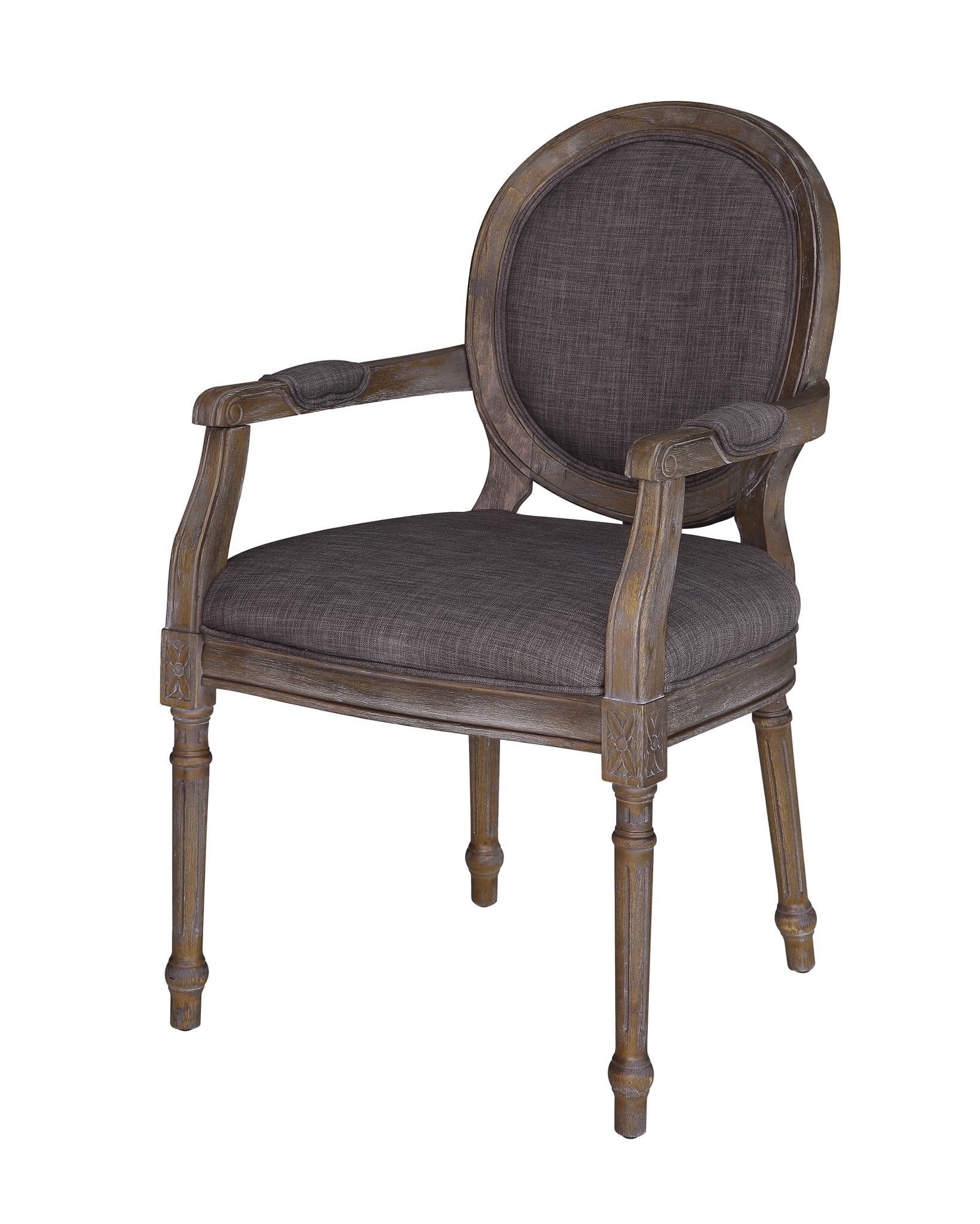 Grayson Rustic Wood and Gray Linen Chair - Walmart.com