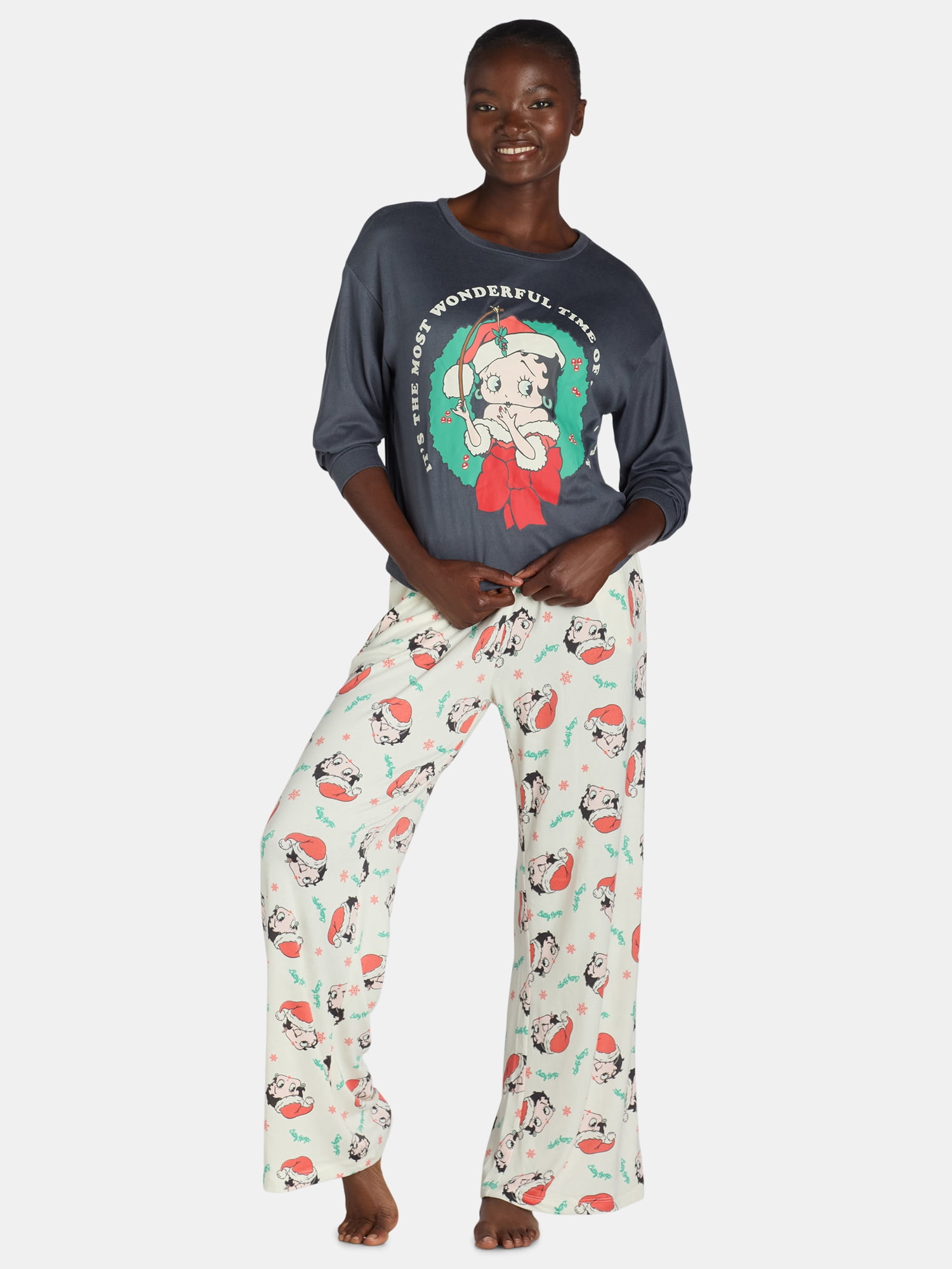 Grayson Social Betty Boop Junior's Sleep Tee and Pants Set, Sizes S-3X ...
