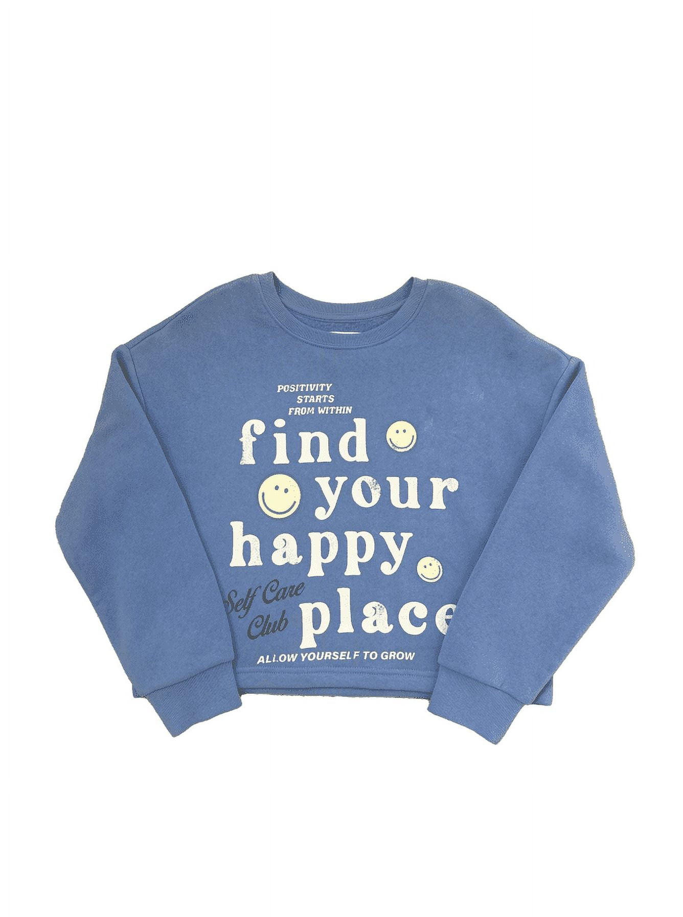 Grayson Social Girls Happy Place Crewneck Sweatshirt - Sizes 4/5-14/16 ...