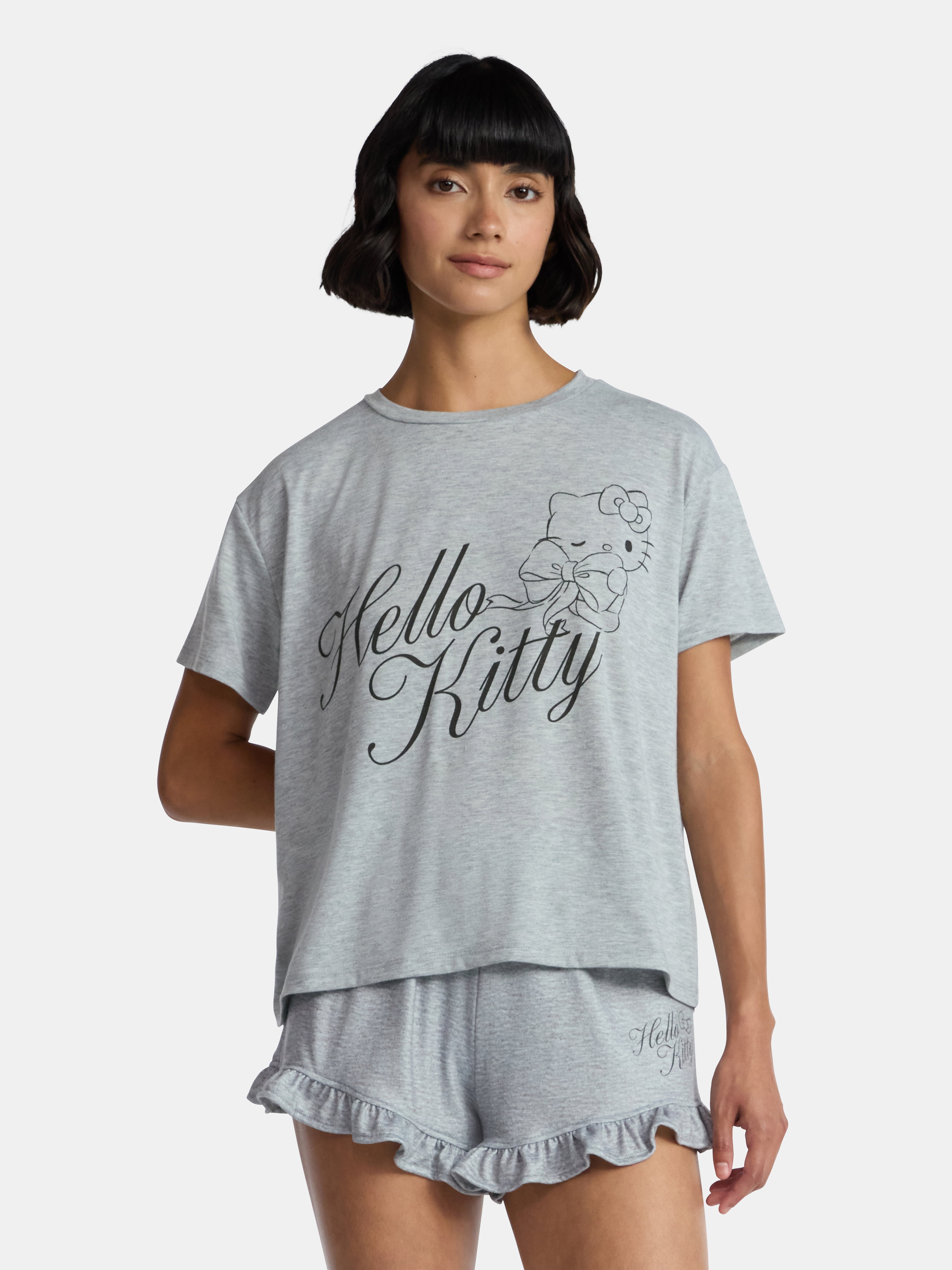 Hello Kitty Women’s Tee and Pajama Set from Grayson Social, 2-Piece ...