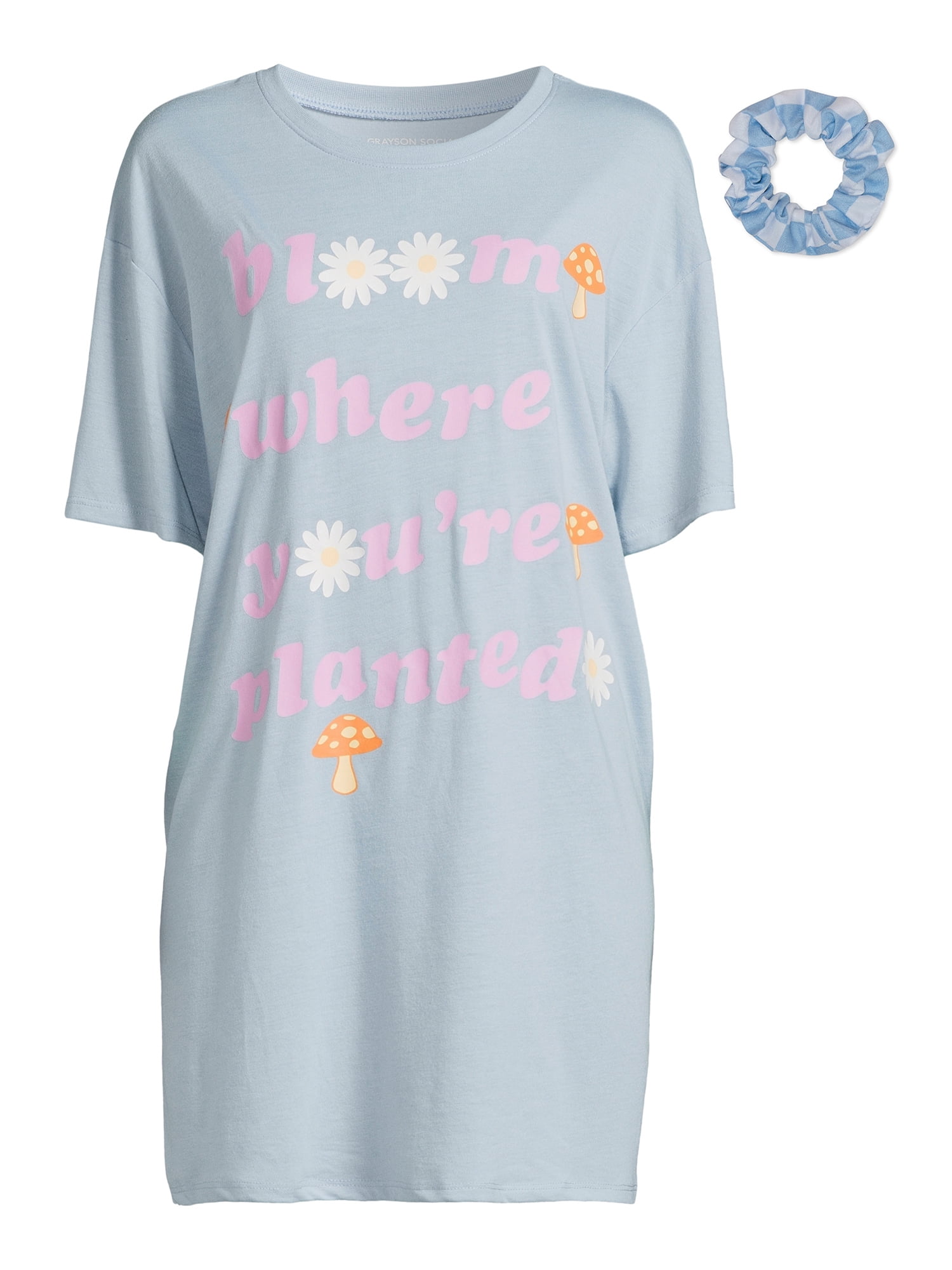 Grayson Social Juniors’ Bloom Graphic Sleepshirt - Walmart.com