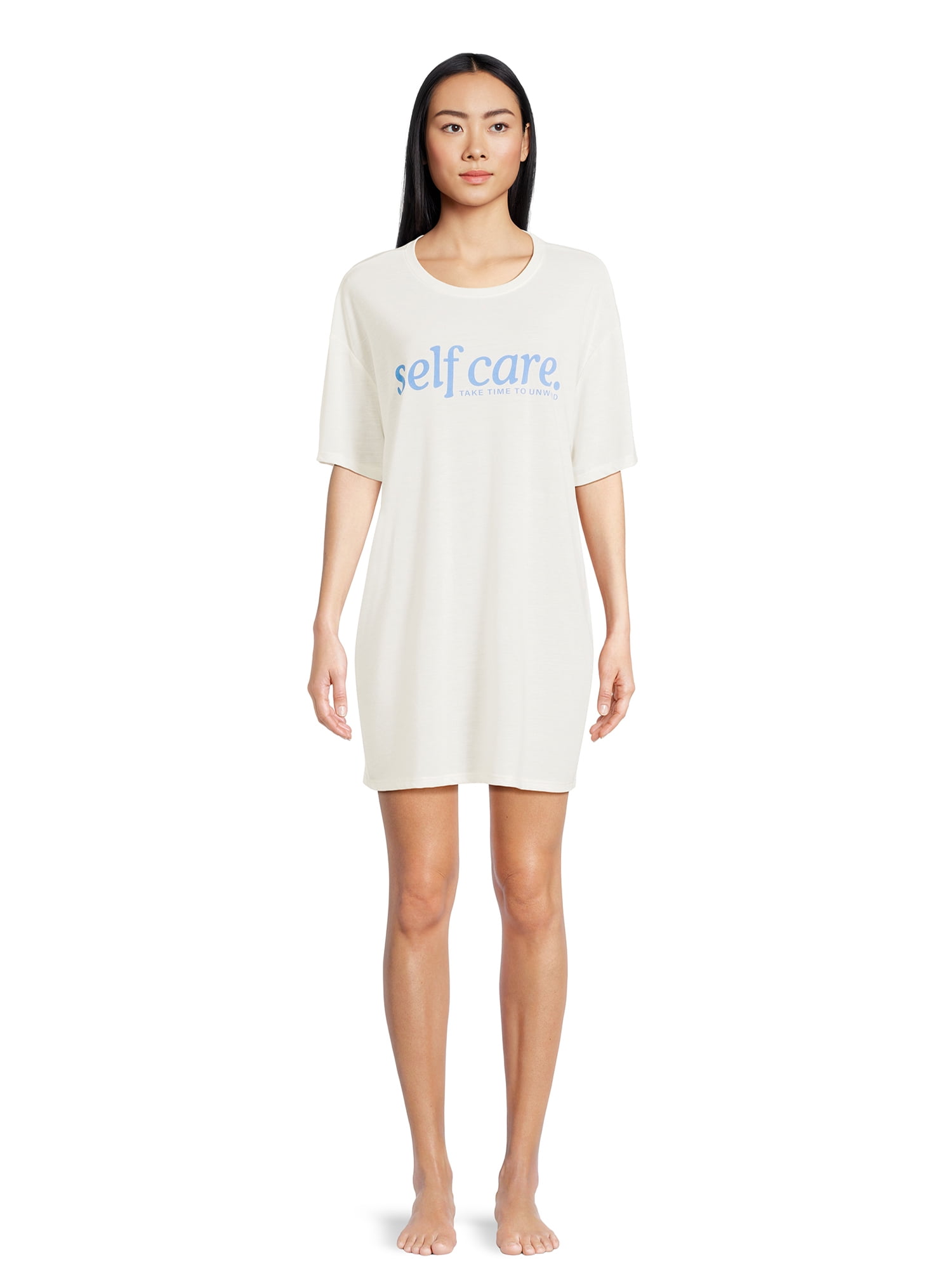 Grayson Social Juniors Oversized Sleepshirt and Scrunchie Set, 2-Piece ...
