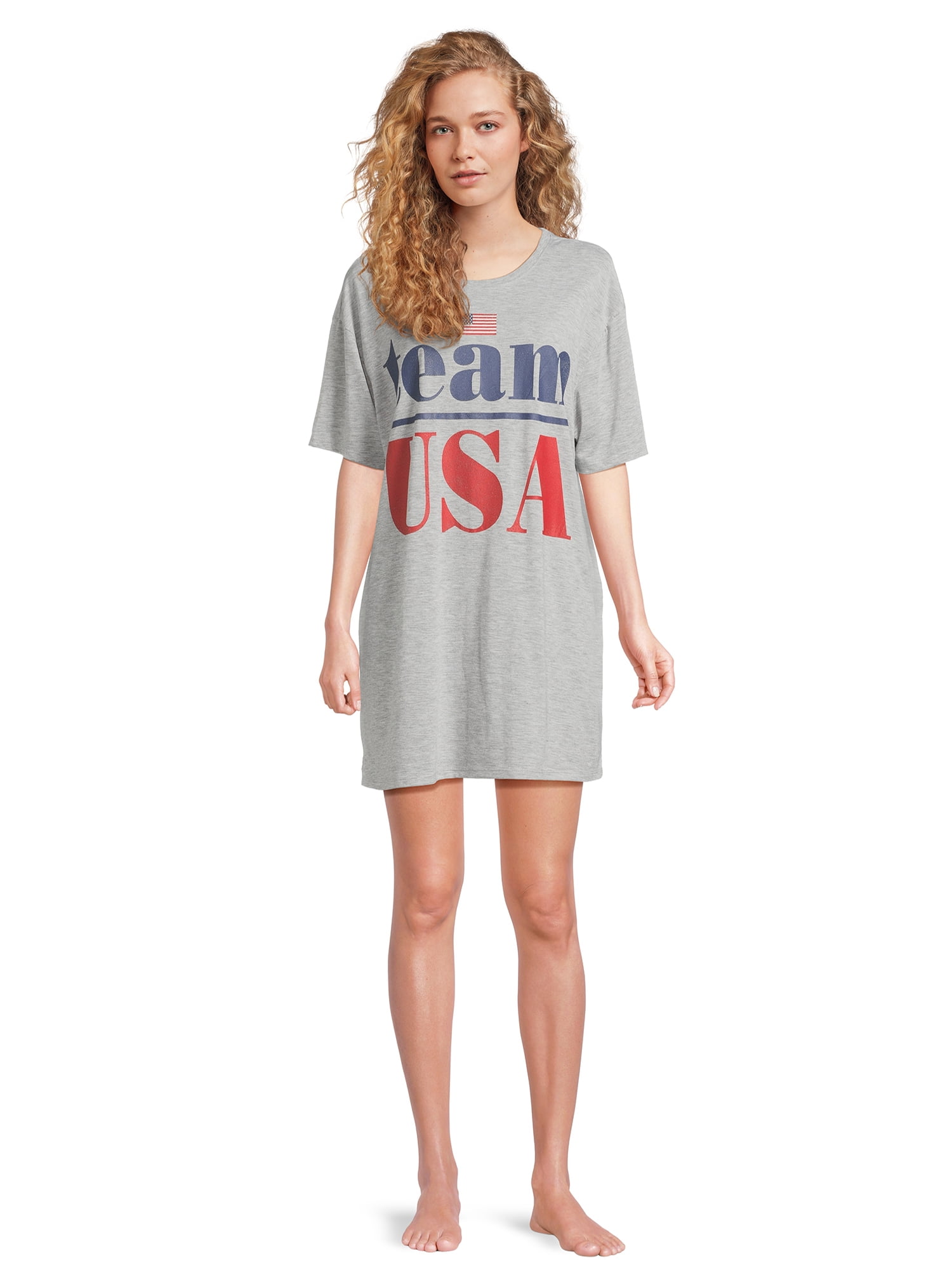 Grayson Social Juniors Oversized Sleepshirt and Scrunchie Set, 2-Piece ...