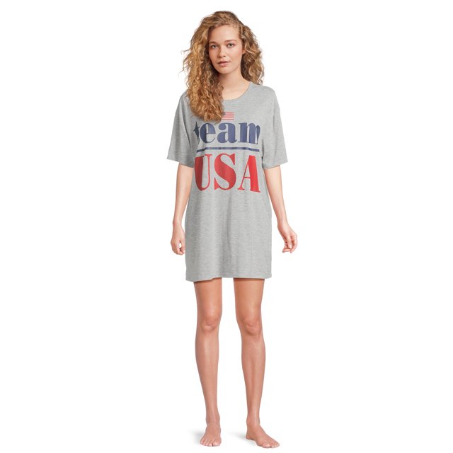Grayson Social Juniors Oversized Sleepshirt and Scrunchie Set, 2-Piece ...