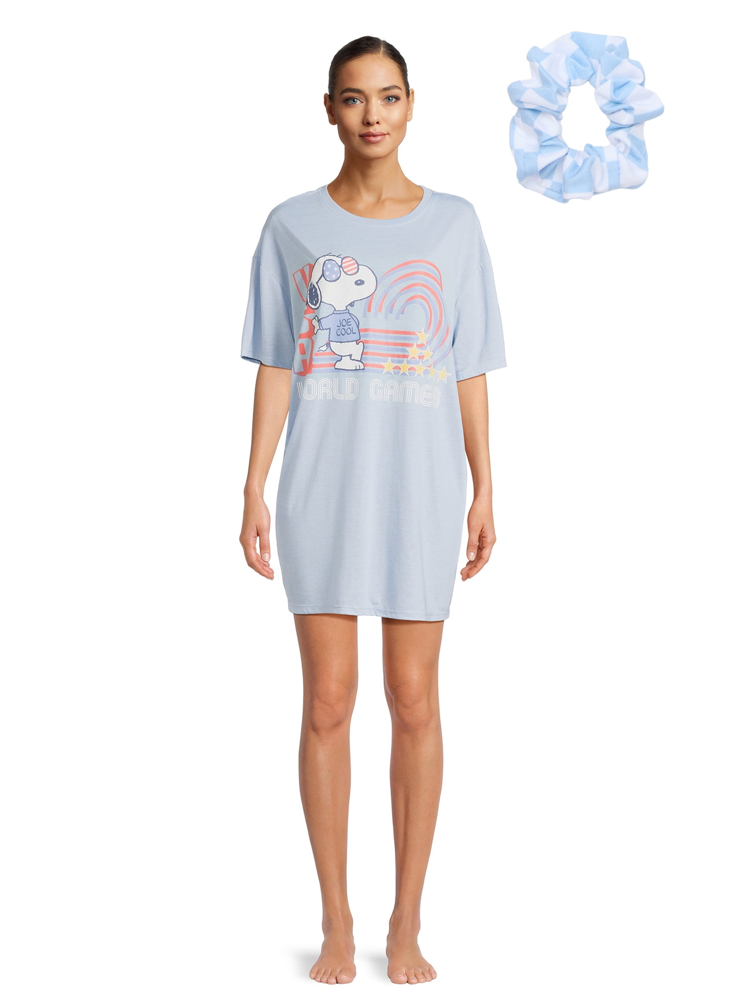 Grayson Social Juniors Snoopy USA Oversized Boyfriend Sleepshirt and ...