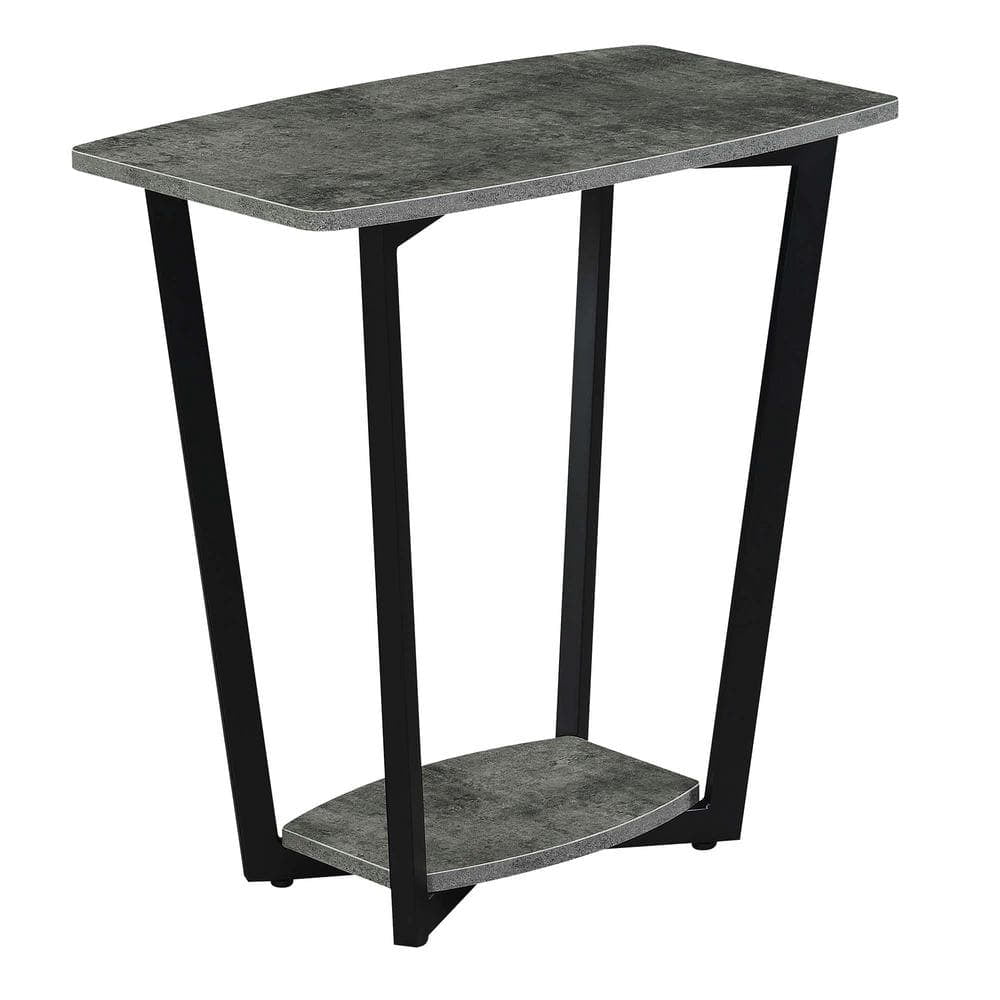 Graystone 23.75 in Cement/Black Short Rectangle Particle Board End Table with Shelf - Walmart.com