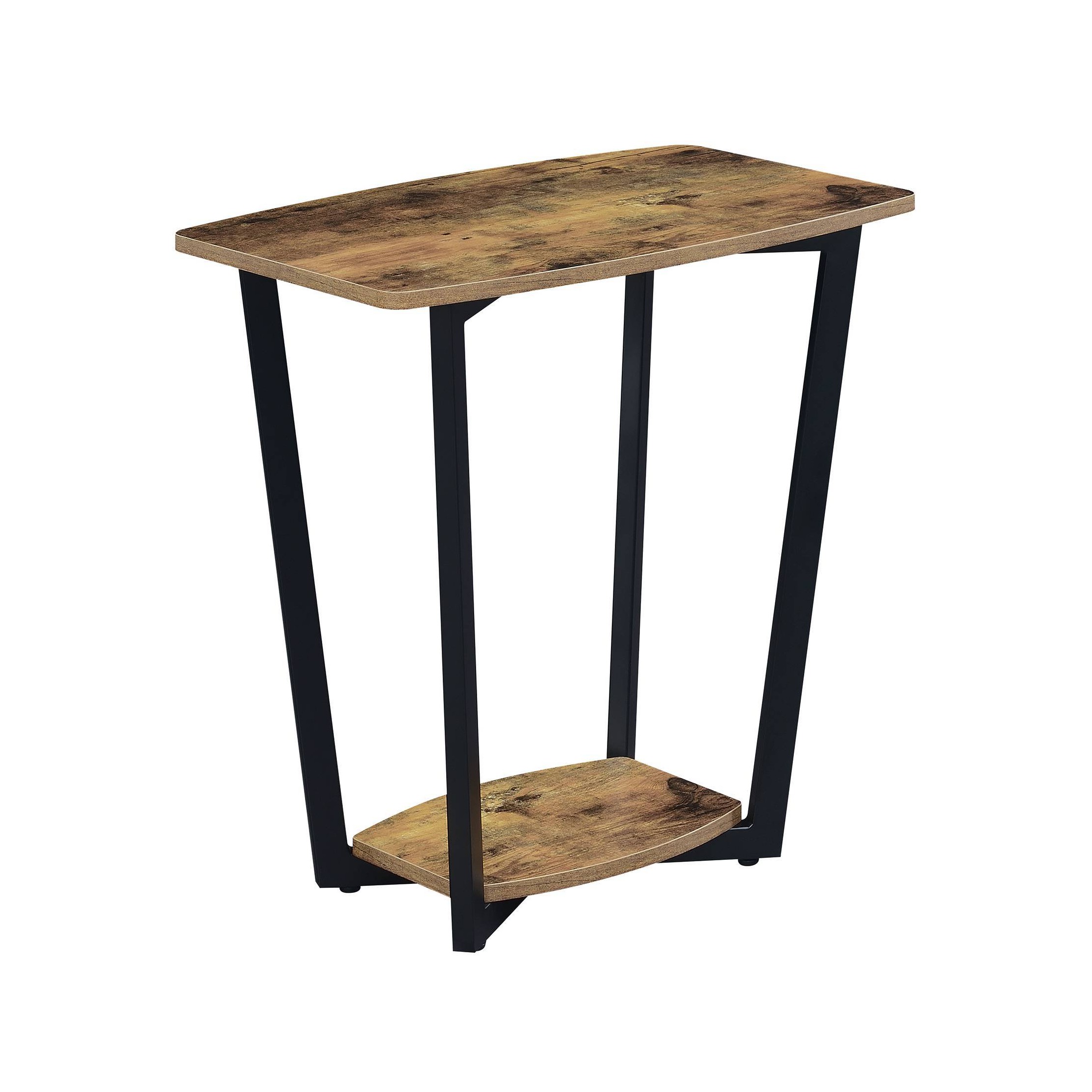 Graystone End Table Barnwood/Black: Square Accent Table, Particle Board ...