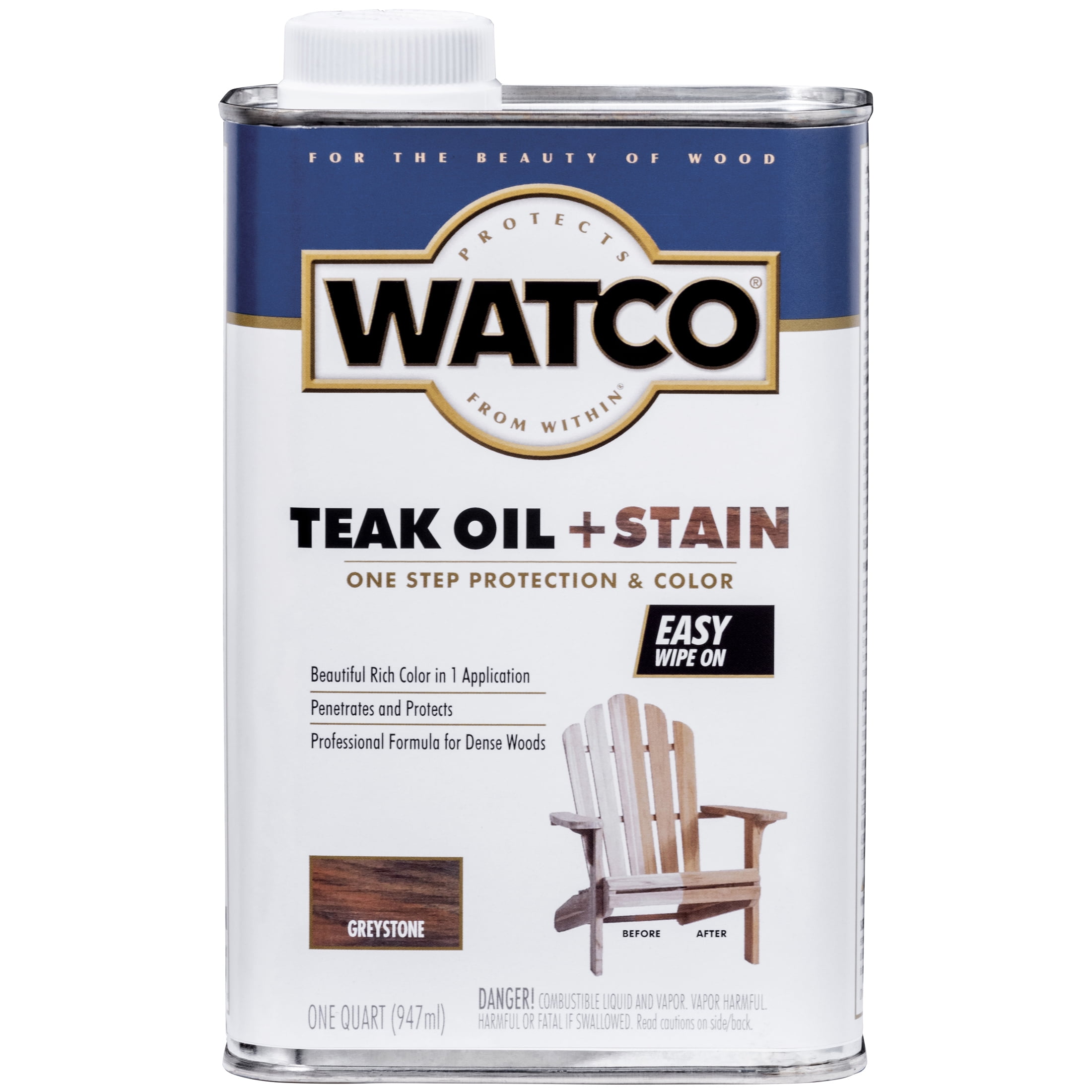 4 Pack, Greystone , Watco Teak Oil + Stain - 348759, Quart - Walmart.com