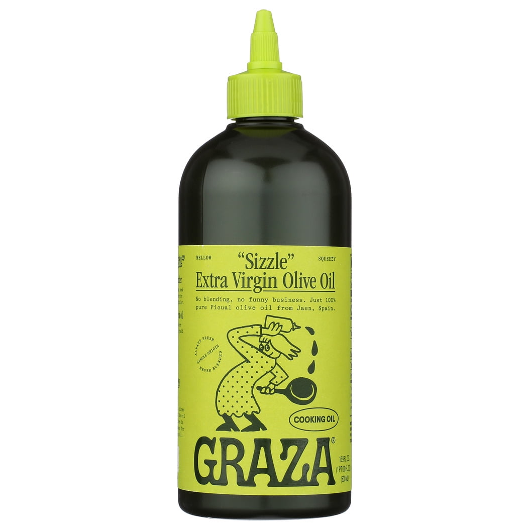 Graza Sizzle Extra Virgin Olive Oil Squeeze Bottle for Cooking, 500ml ...