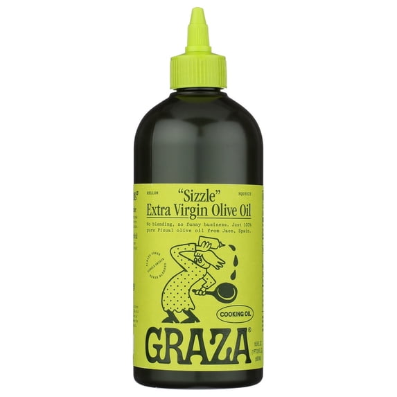 Graza Sizzle Extra Virgin Olive Oil Squeeze Bottle for Cooking, 500ml ...