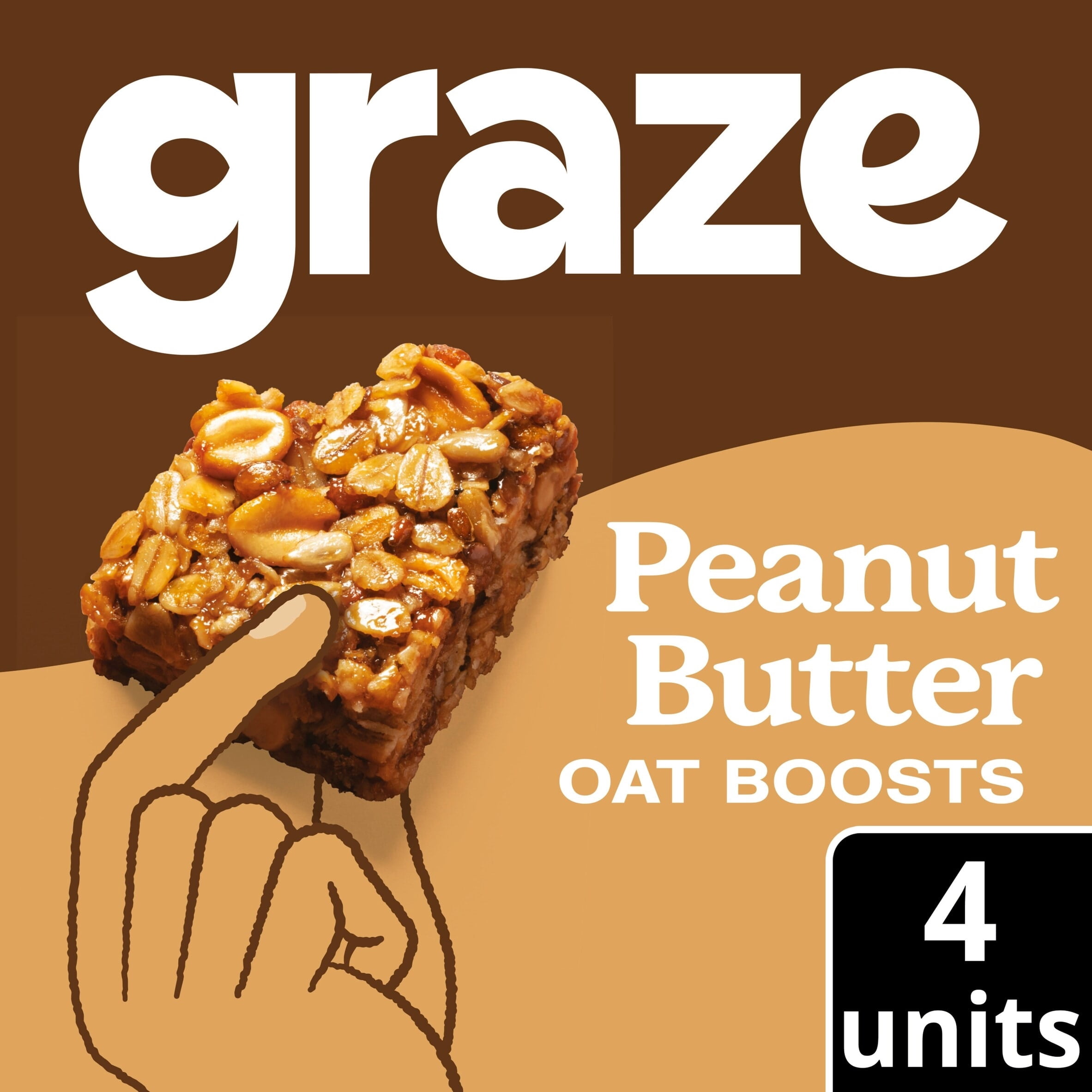 Graze Peanut Butter Oat Boosts Flapjack Snack 4x30G, Imported from ...