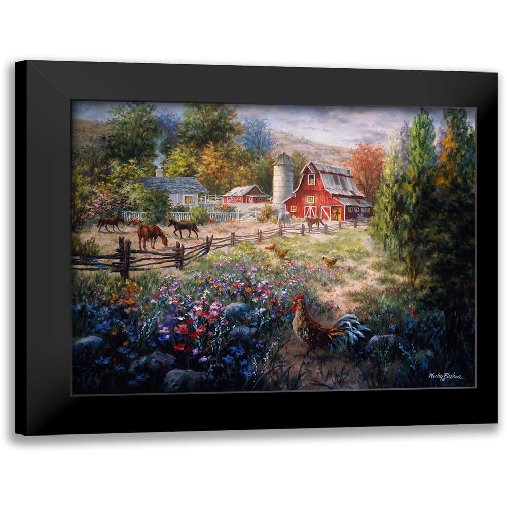 Grazing The Fertile Farmland 14x12 Black Modern Framed Museum Art Print ...