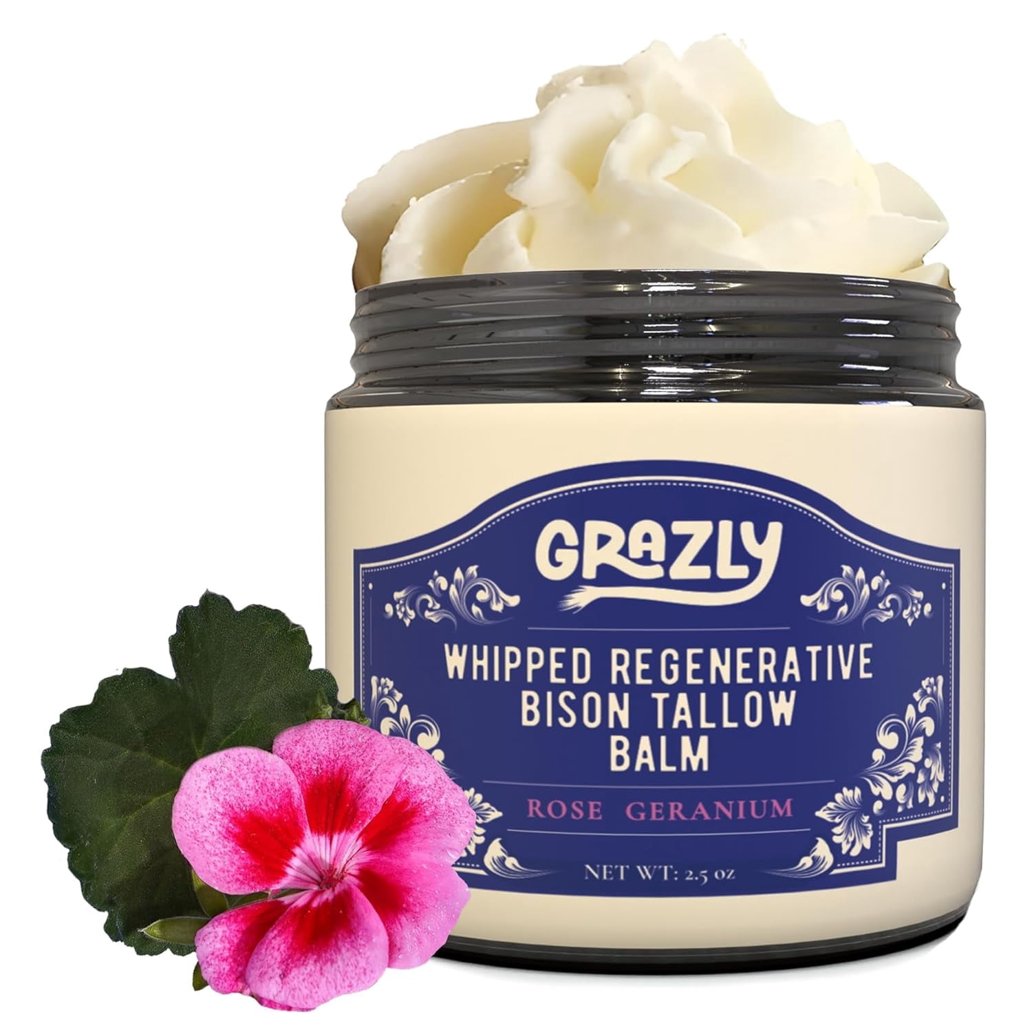 Grazly Rose Whipped Bison Tallow Balm with Manuka Honey & Jojoba Oil ...