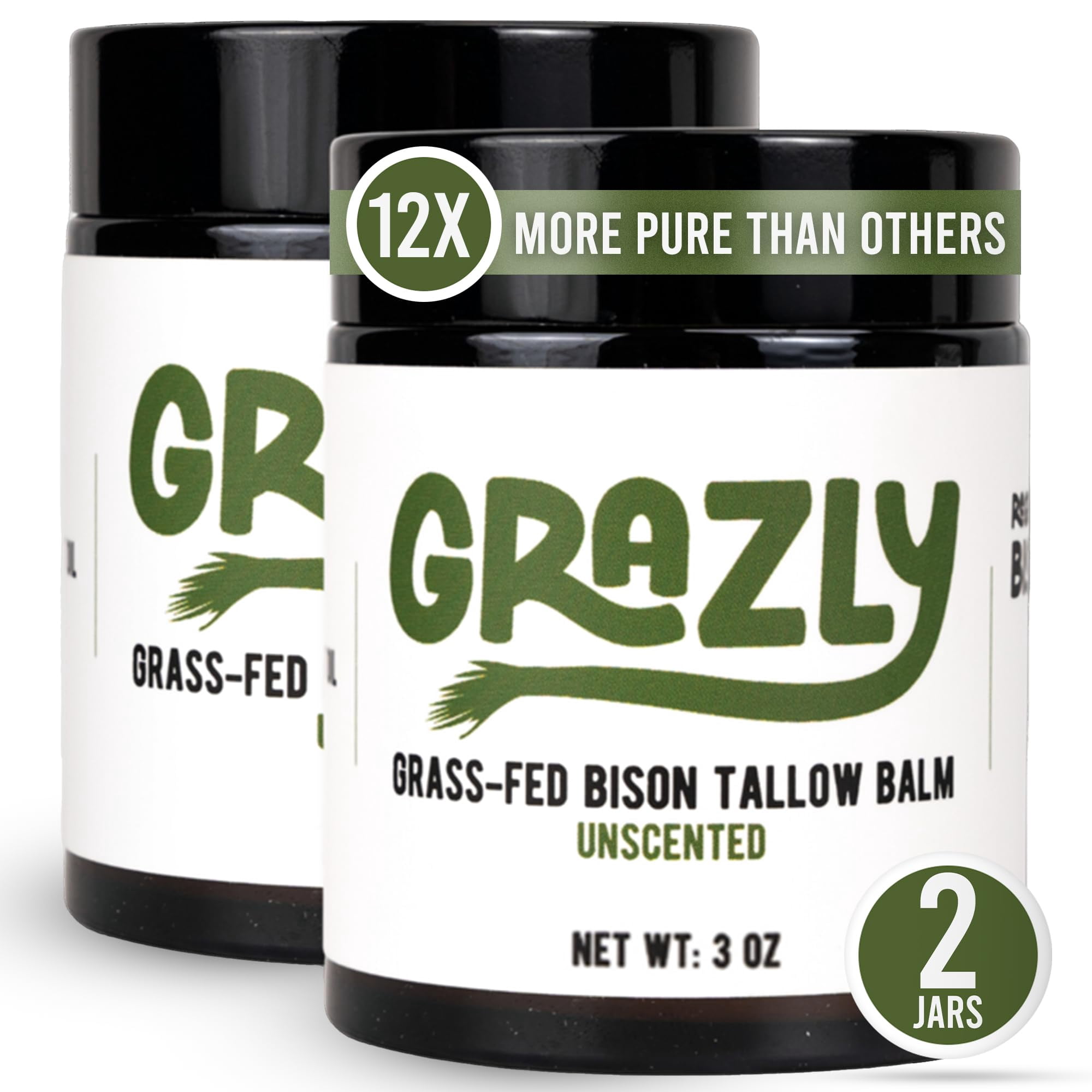 Grazly - Unscented Manuka CCF19 Honey & Bison Tallow Moisturizing Grass ...