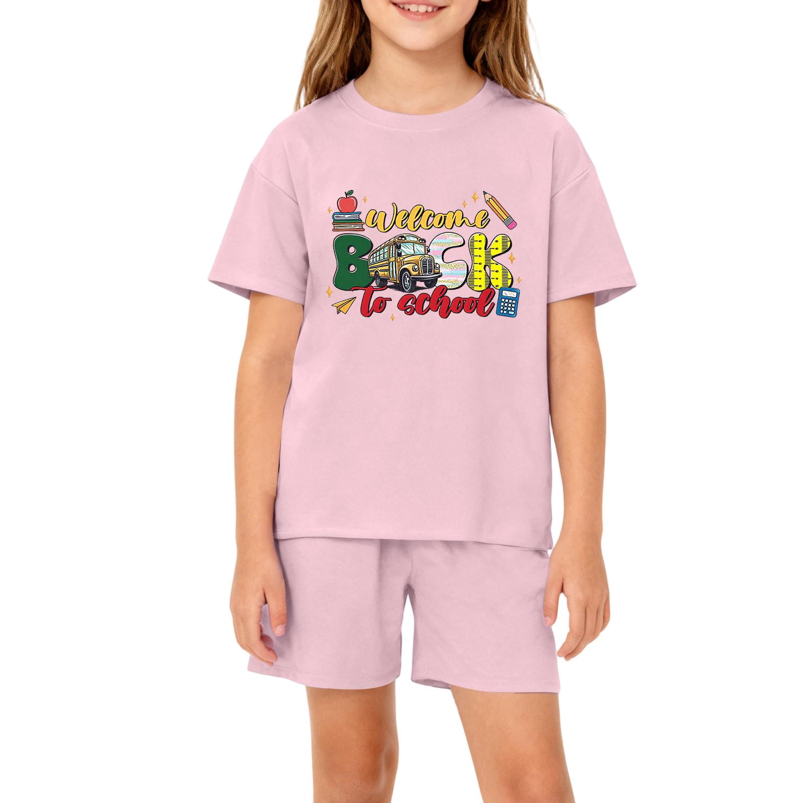 Grblisyd Boys Girls Summer Outfits Back to School Casual Letter Print ...