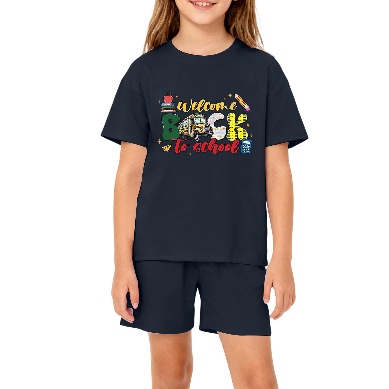Grblisyd Boys Girls Summer Outfits Back to School Casual Letter Print ...