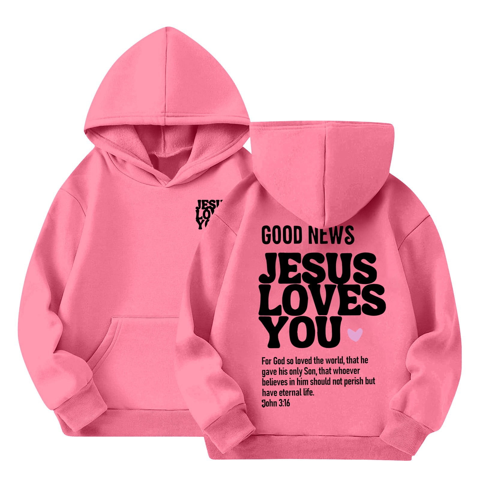 Grblisyd Christian Graphic Hoodies JESUS LOVES YOU Hoodie for Teen ...