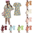 Grblisyd Girls Dress Summer Cute Animal Print A Line Short Sleeve Crew ...