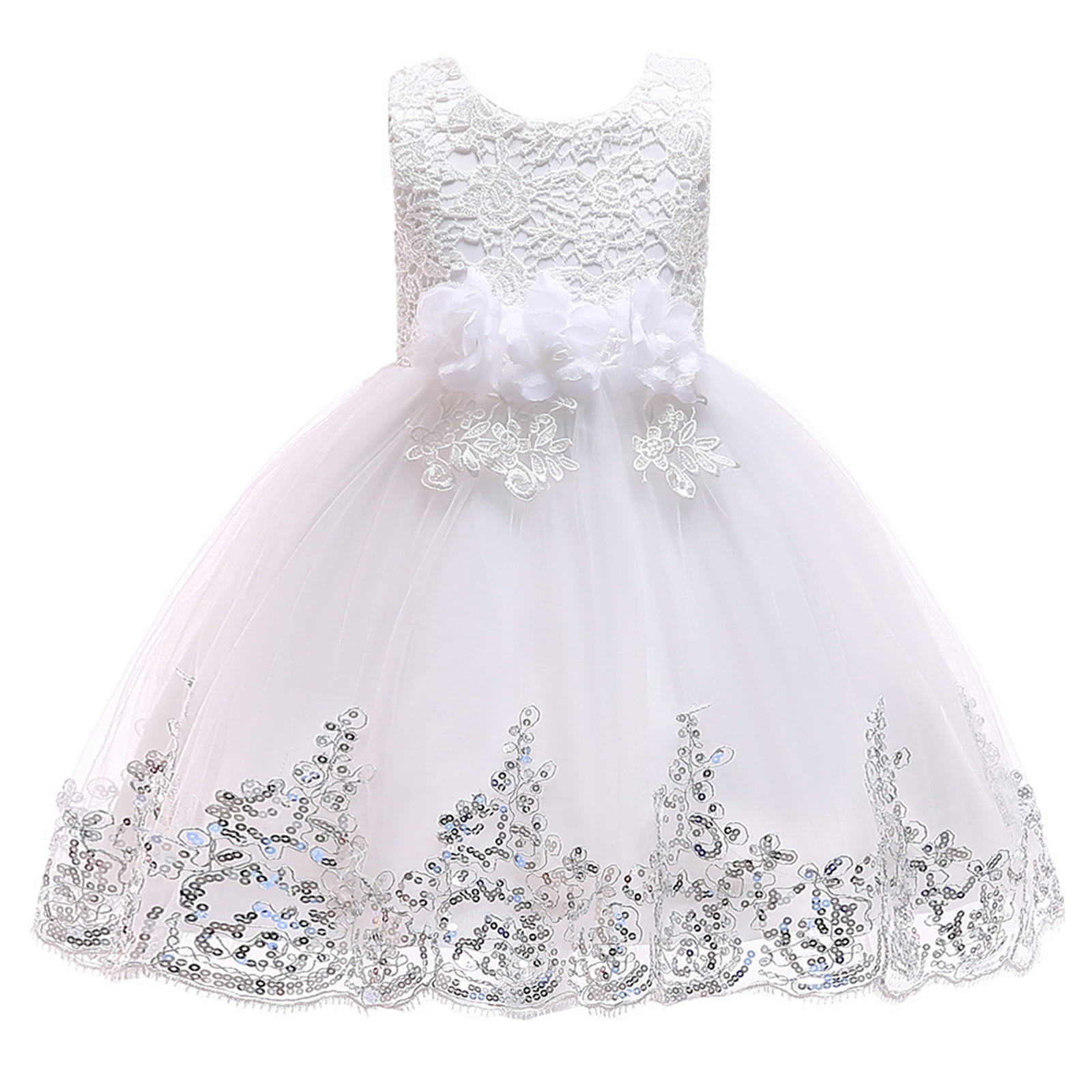 Grblisyd Sequins Girls Dress Flower Girls Bowknot Dresses Princess ...