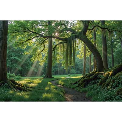 Gre Grass Forest Spring Backdrop Flower Field Sunshine Trunk Photo ...