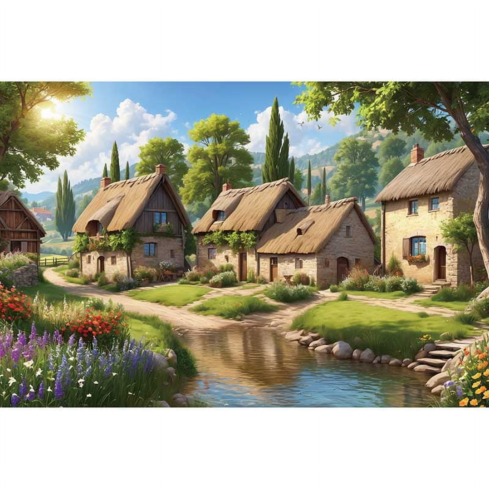 Gre Spring Village Tree s River Photography Backgrounds Natural Rural ...