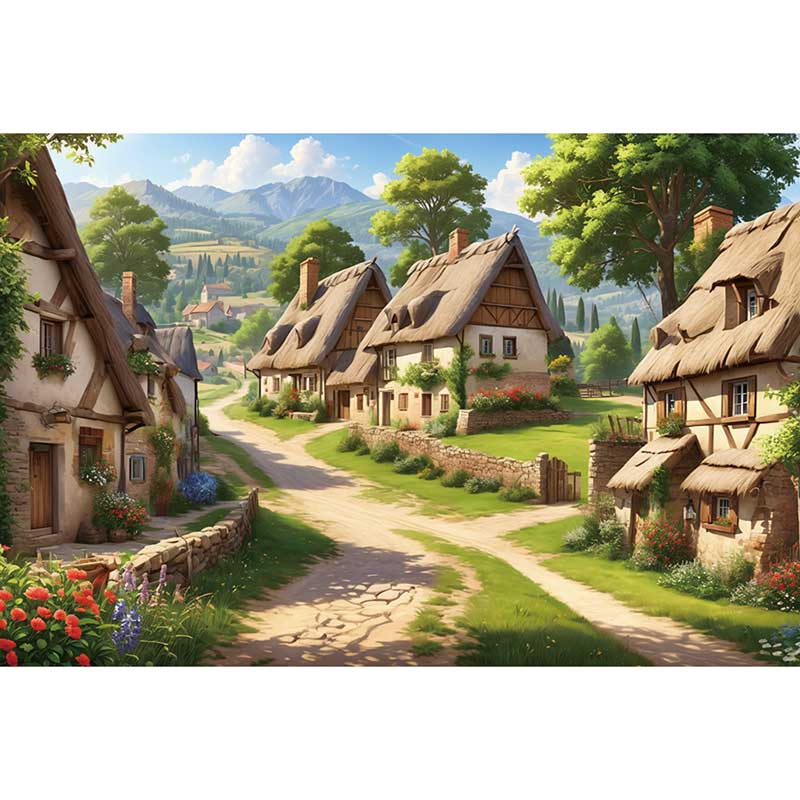 Gre Spring Village Tree s River Photography Backgrounds Natural Rural ...