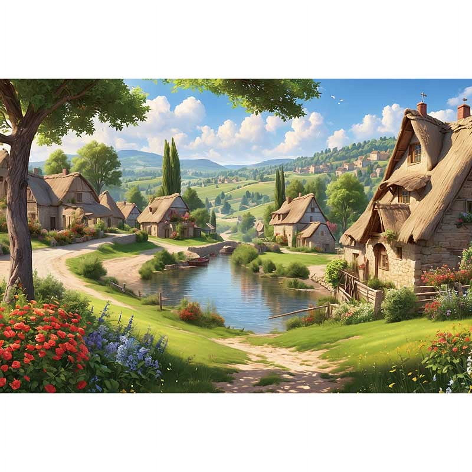 Gre Spring Village Tree s River Photography Backgrounds Natural Rural ...