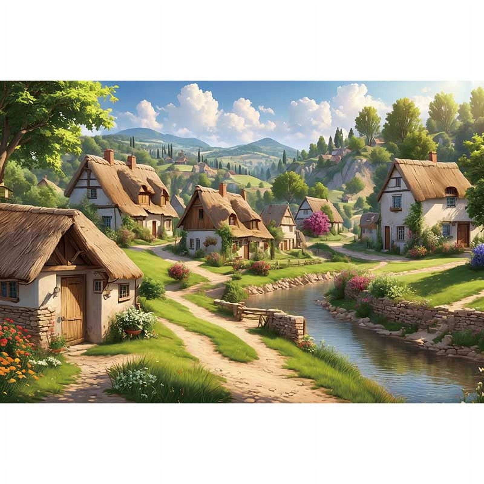 Gre Spring Village Tree s River Photography Backgrounds Natural Rural ...