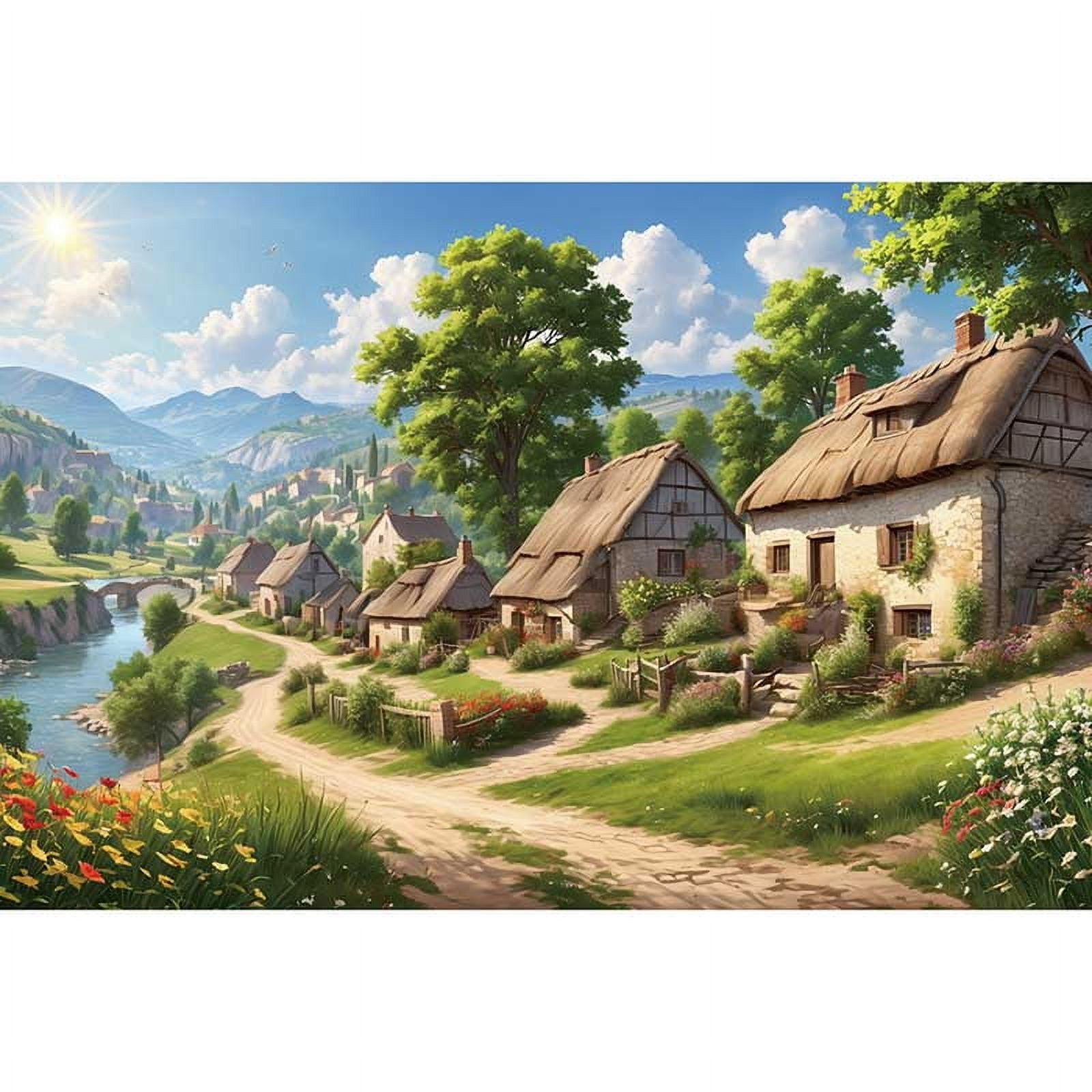 Gre Spring Village Tree s River Photography Backgrounds Natural Rural ...