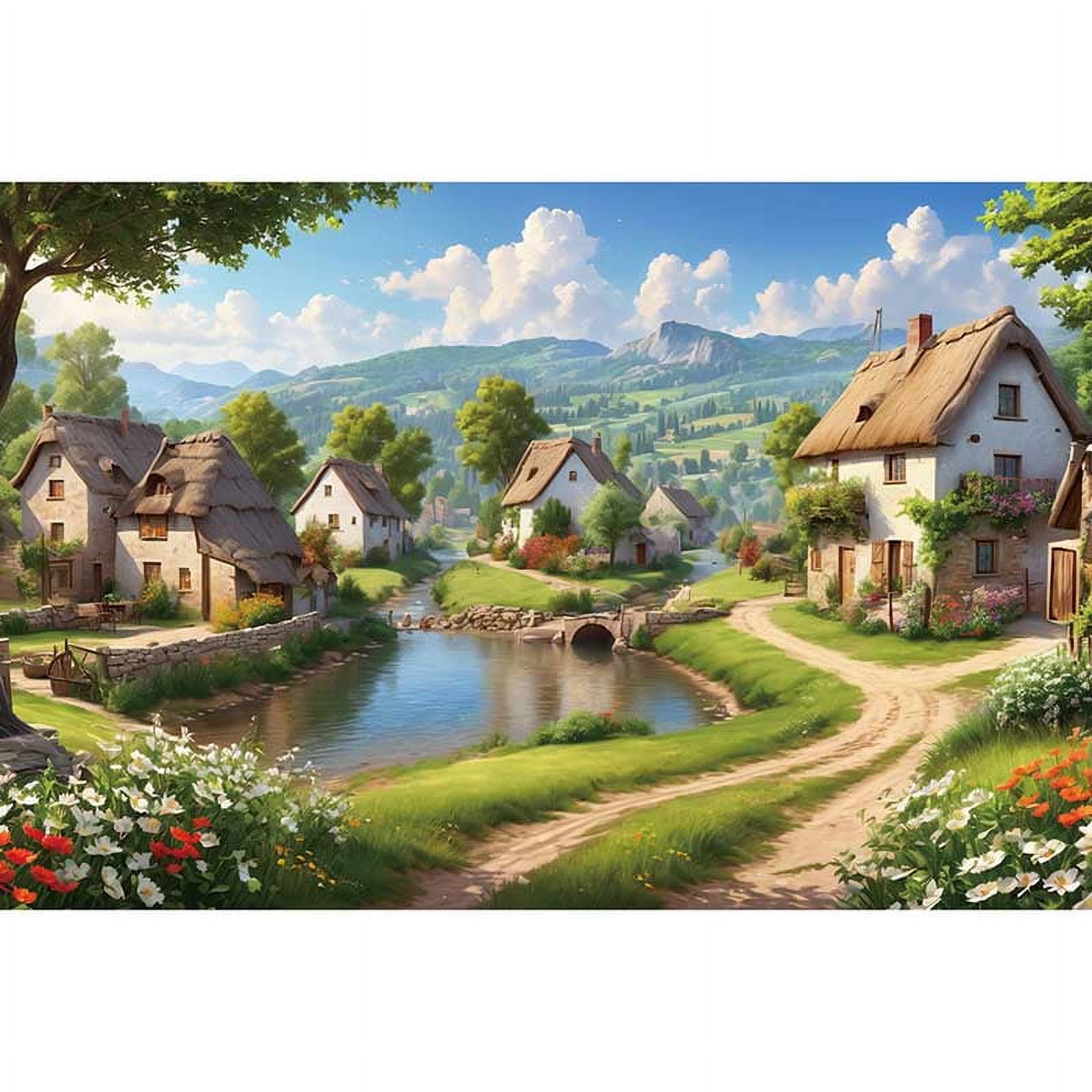 Gre Spring Village Tree s River Photography Backgrounds Natural Rural ...